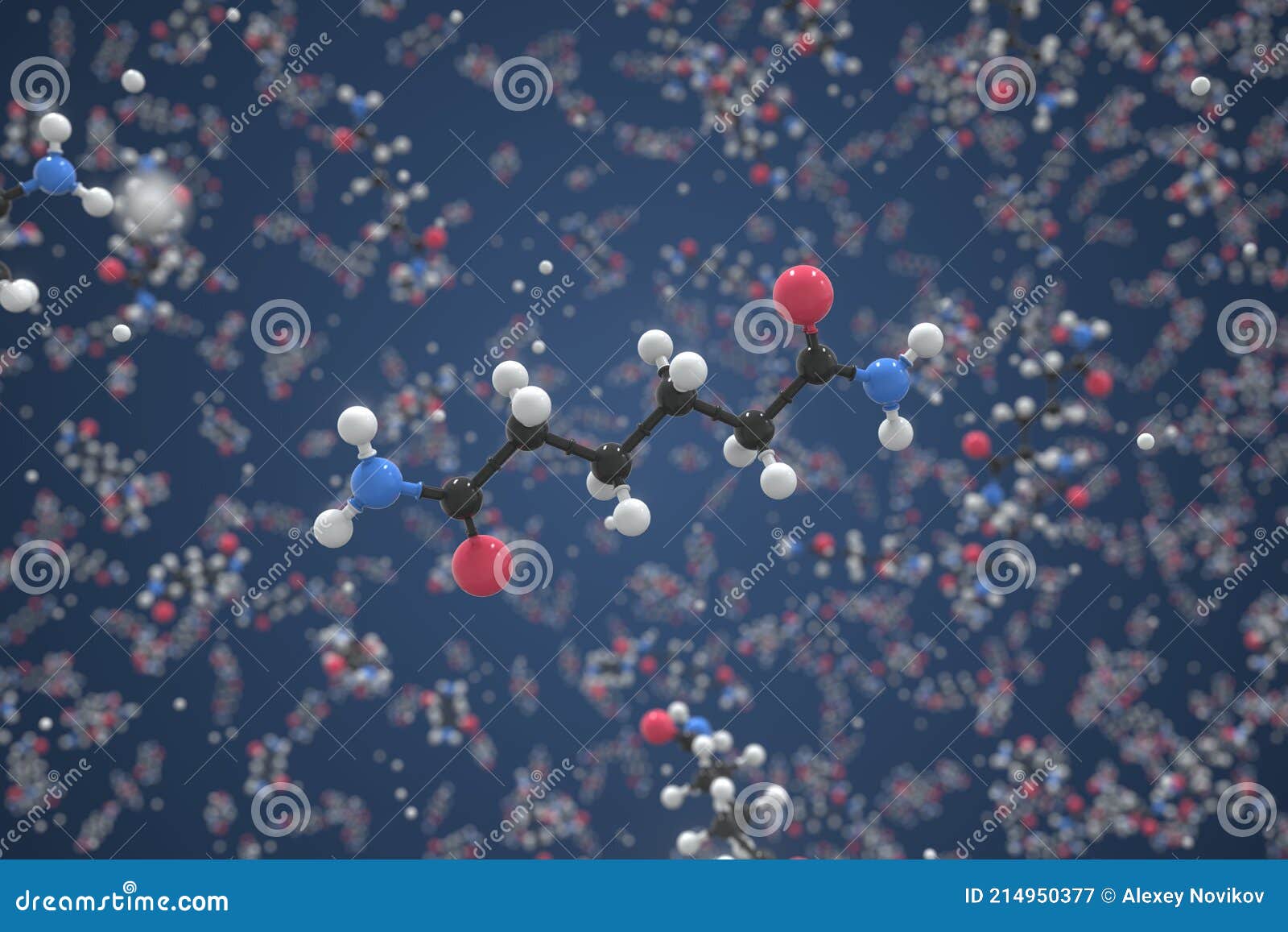 Adipamide Molecule. Ball-and-stick Molecular Model. Chemistry Related ...