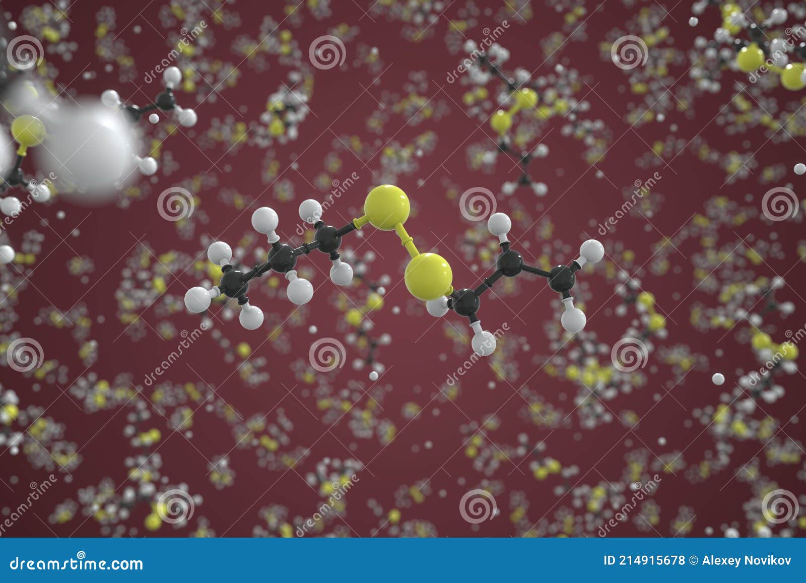 Allyl Propyl Disulfide Molecule. Ball-and-stick Molecular Model ...