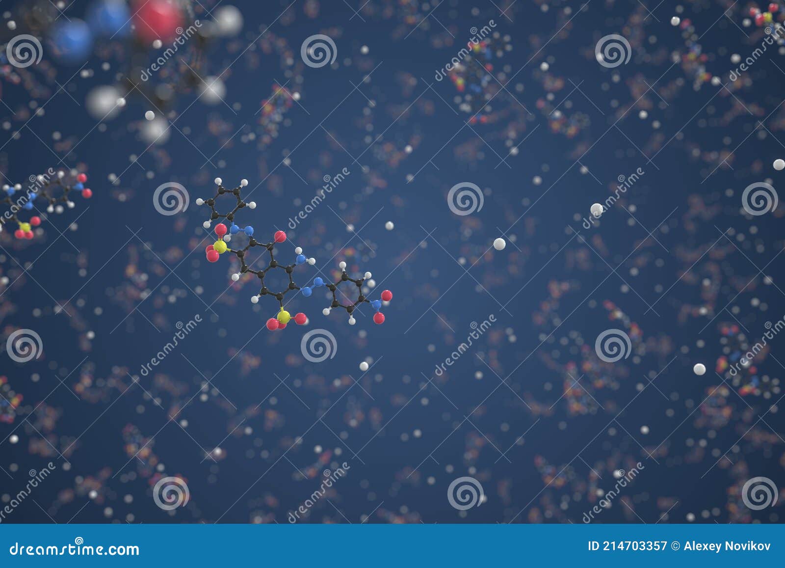 Amido Black Molecule. Ball-and-stick Molecular Model. Chemistry Related ...