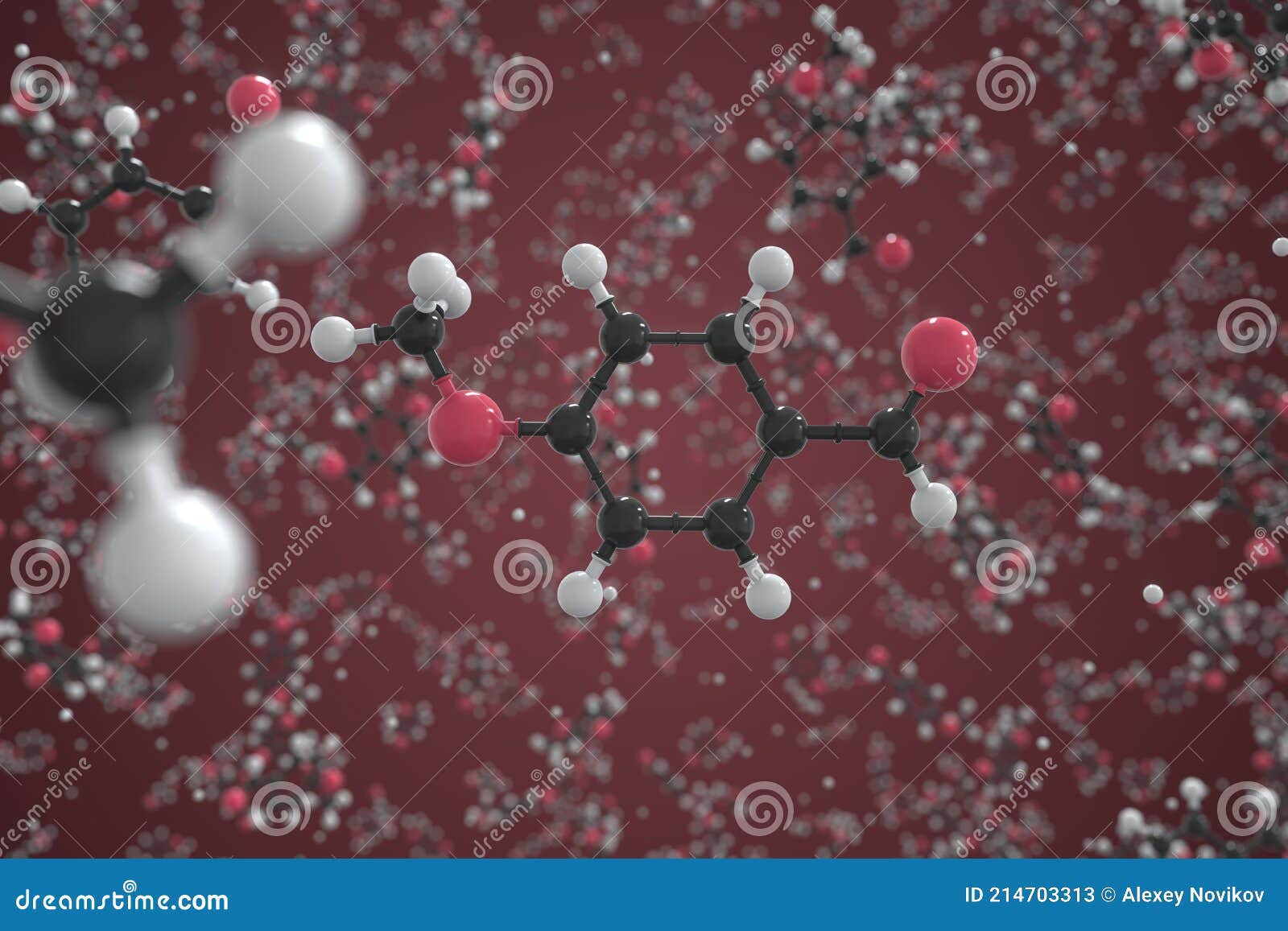 Anisaldehyde Molecule. Ball-and-stick Molecular Model. Chemistry ...