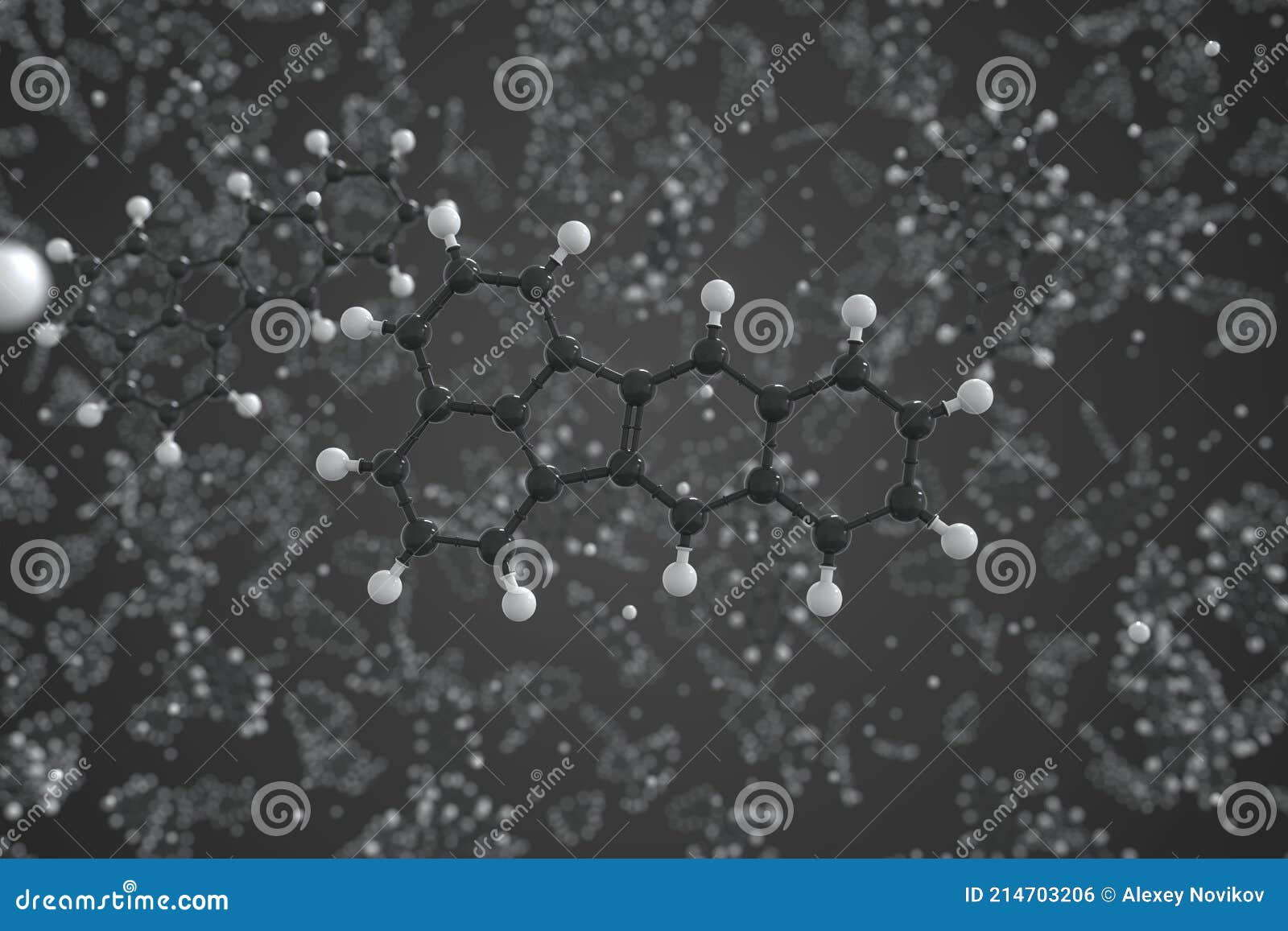 Molecule Of Benzo(ghi)perylene, Isolated Molecular Model. 3D Rendering ...