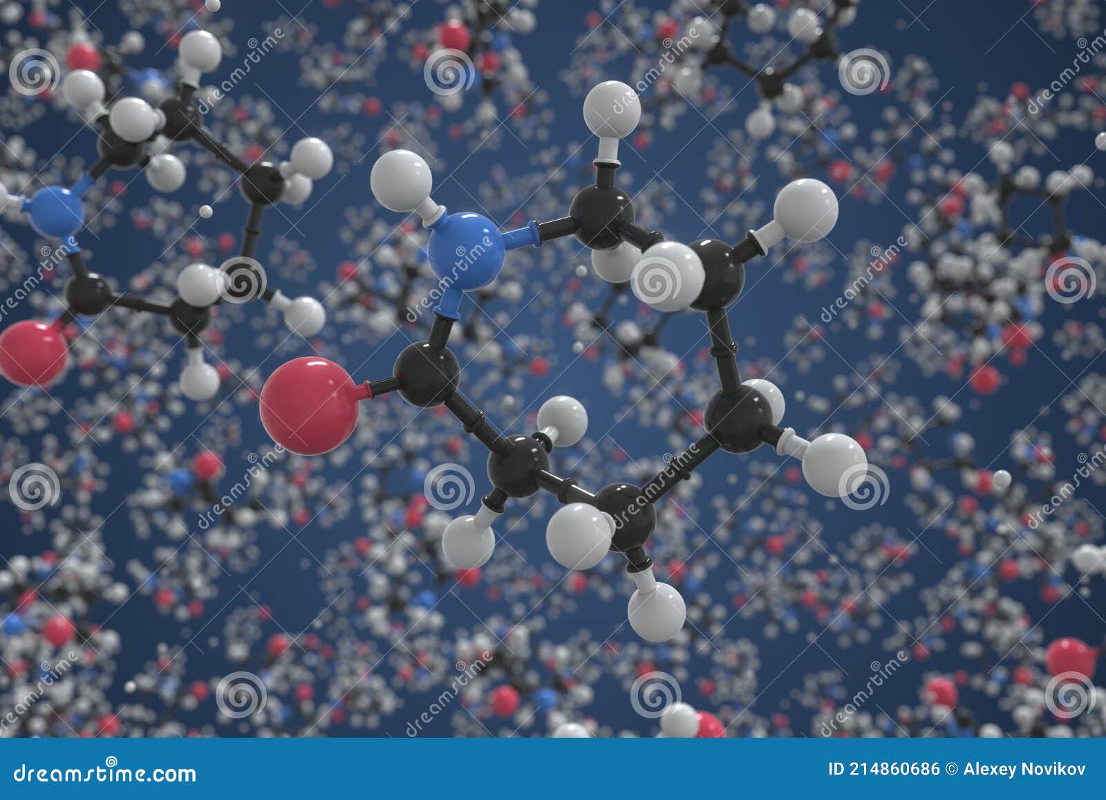 Caprolactam Molecule, Molecular Structures, Cyclic Amide, 3d Model ...