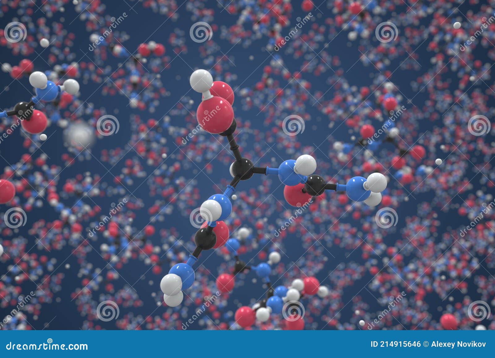 Molecule of Allantoic Acid, Ball-and-stick Molecular Model. Science ...