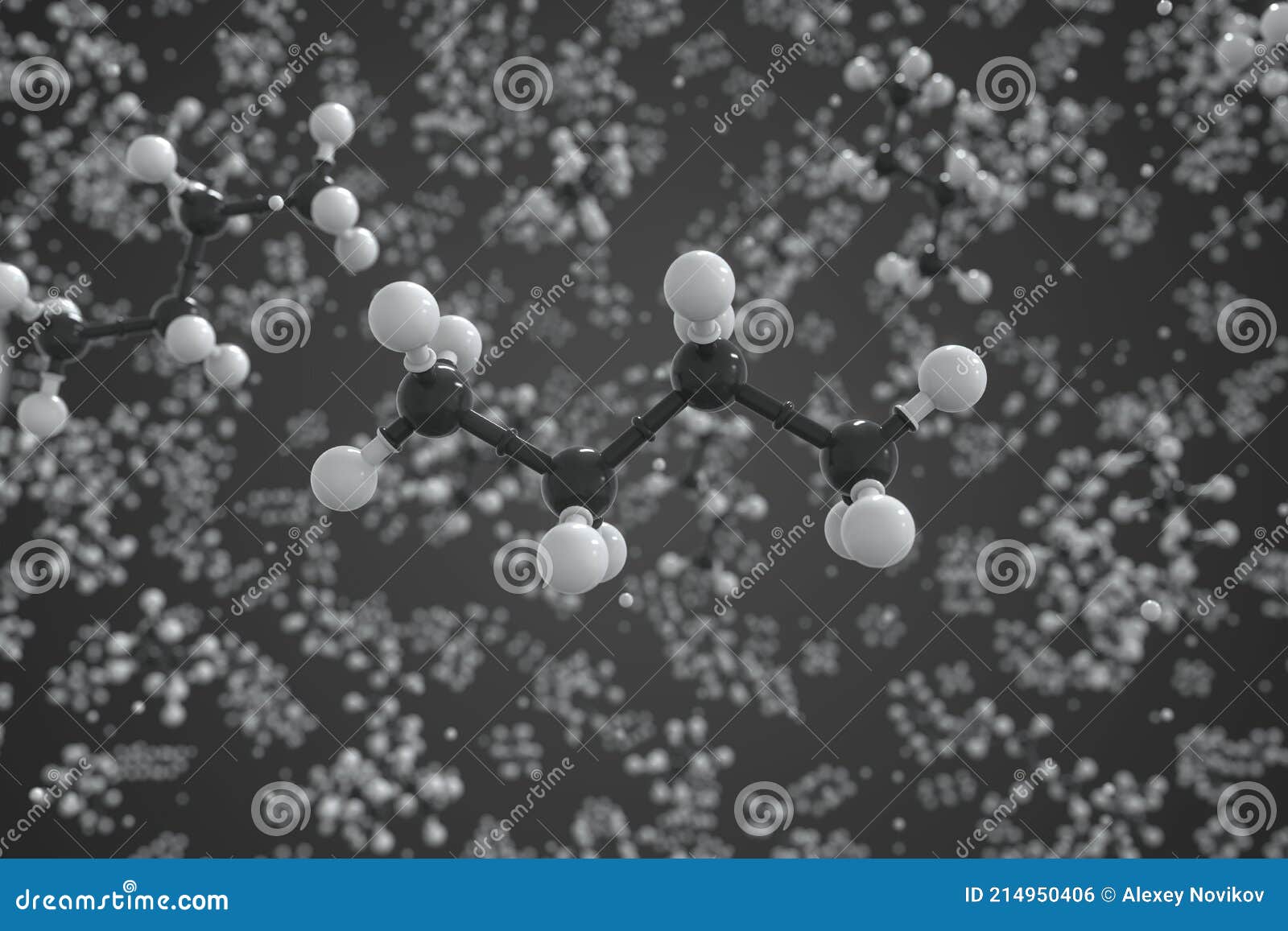 Molecule of Butane, Ball-and-stick Molecular Model. Science Related 3d ...