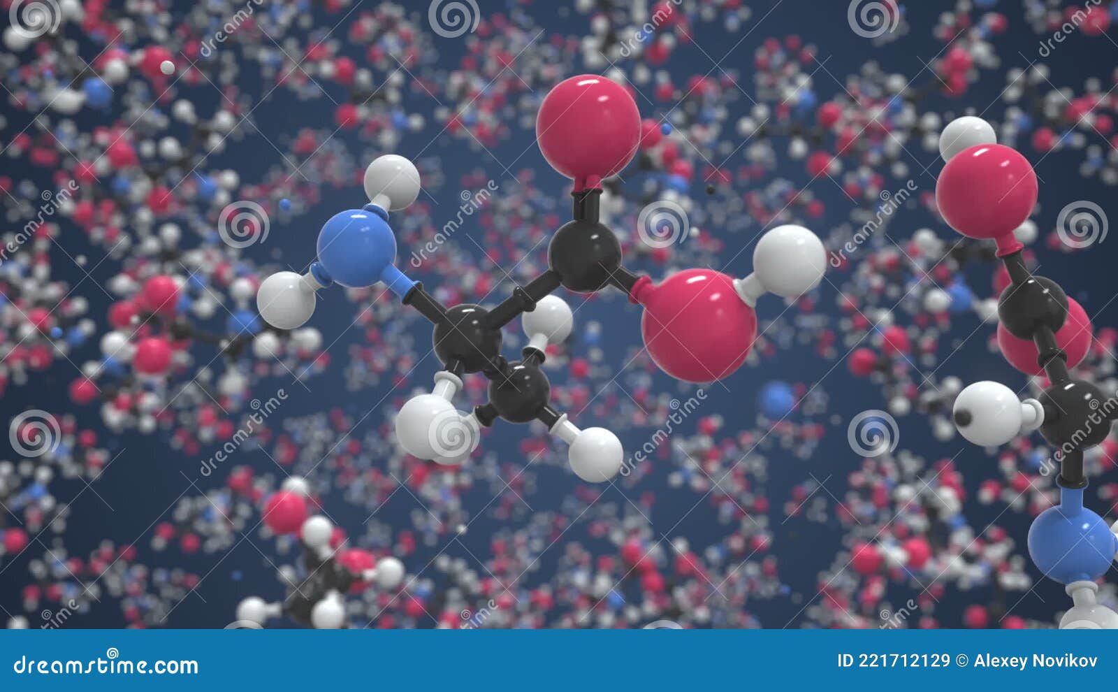 Alanine Molecule, Conceptual Molecular Model. Scientific Looping 3d ...