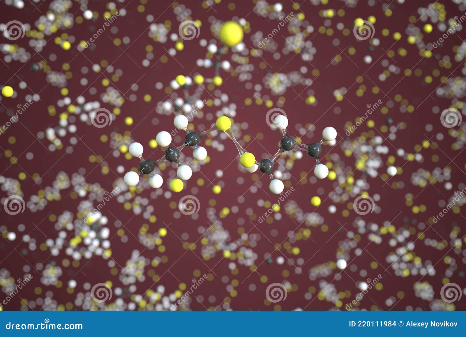 Allyl Propyl Disulfide Molecule. Conceptual Molecular Model. Chemical ...