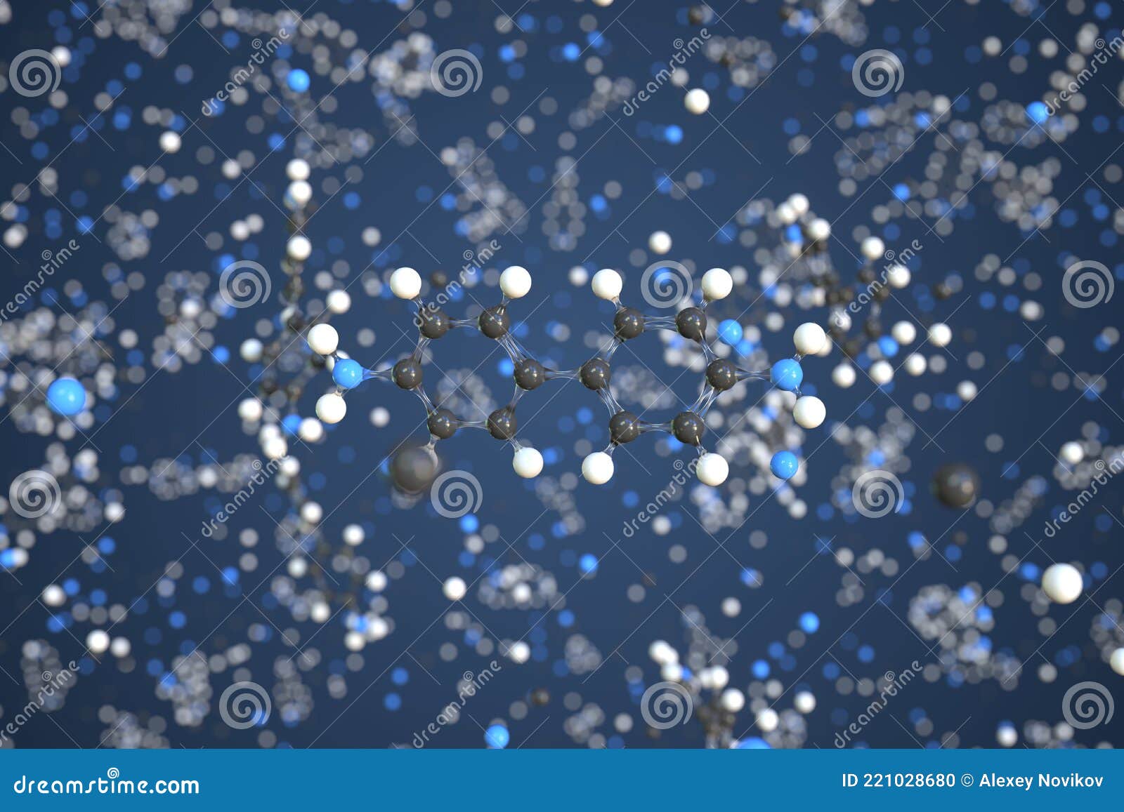 Benzidine Molecular Structure, 3d Model Molecule, Aromatic Amine ...