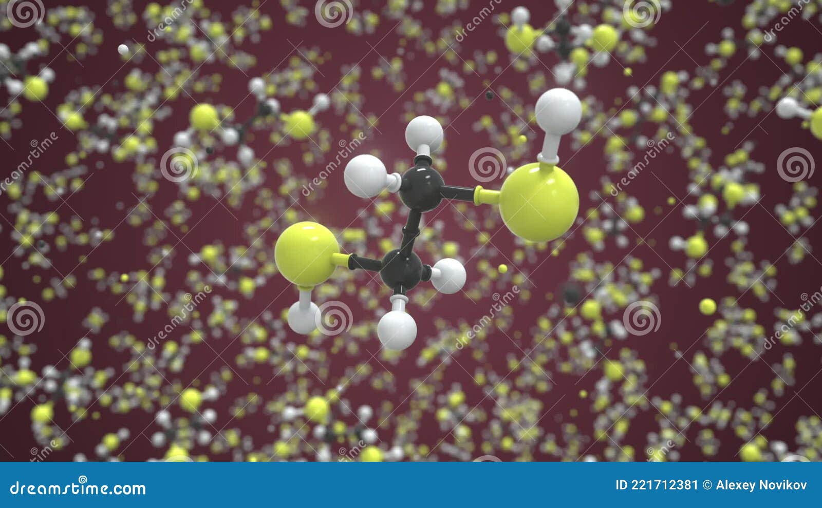 Molecule of 1,2-ethanedithiol, Conceptual Molecular Model. Conceptual ...