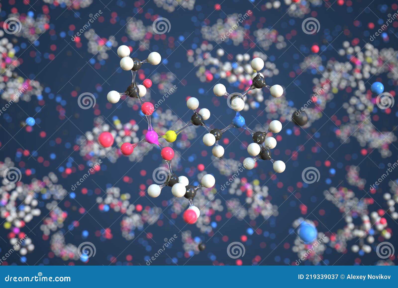 Molecule of Amiton, Conceptual Molecular Model. Conceptual 3d Rendering ...
