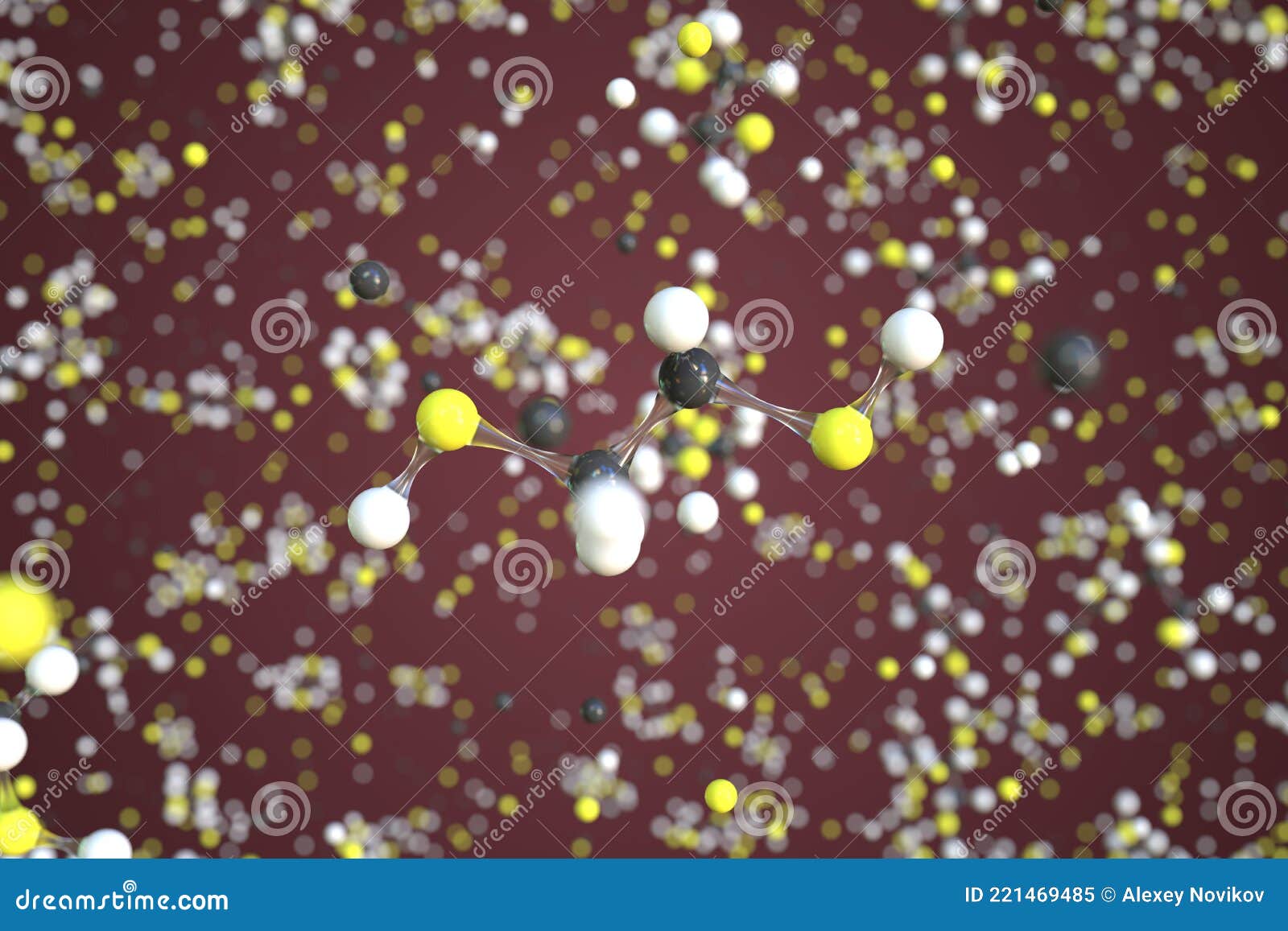 Molecule of 1,2-ethanedithiol, Conceptual Molecular Model. Conceptual ...