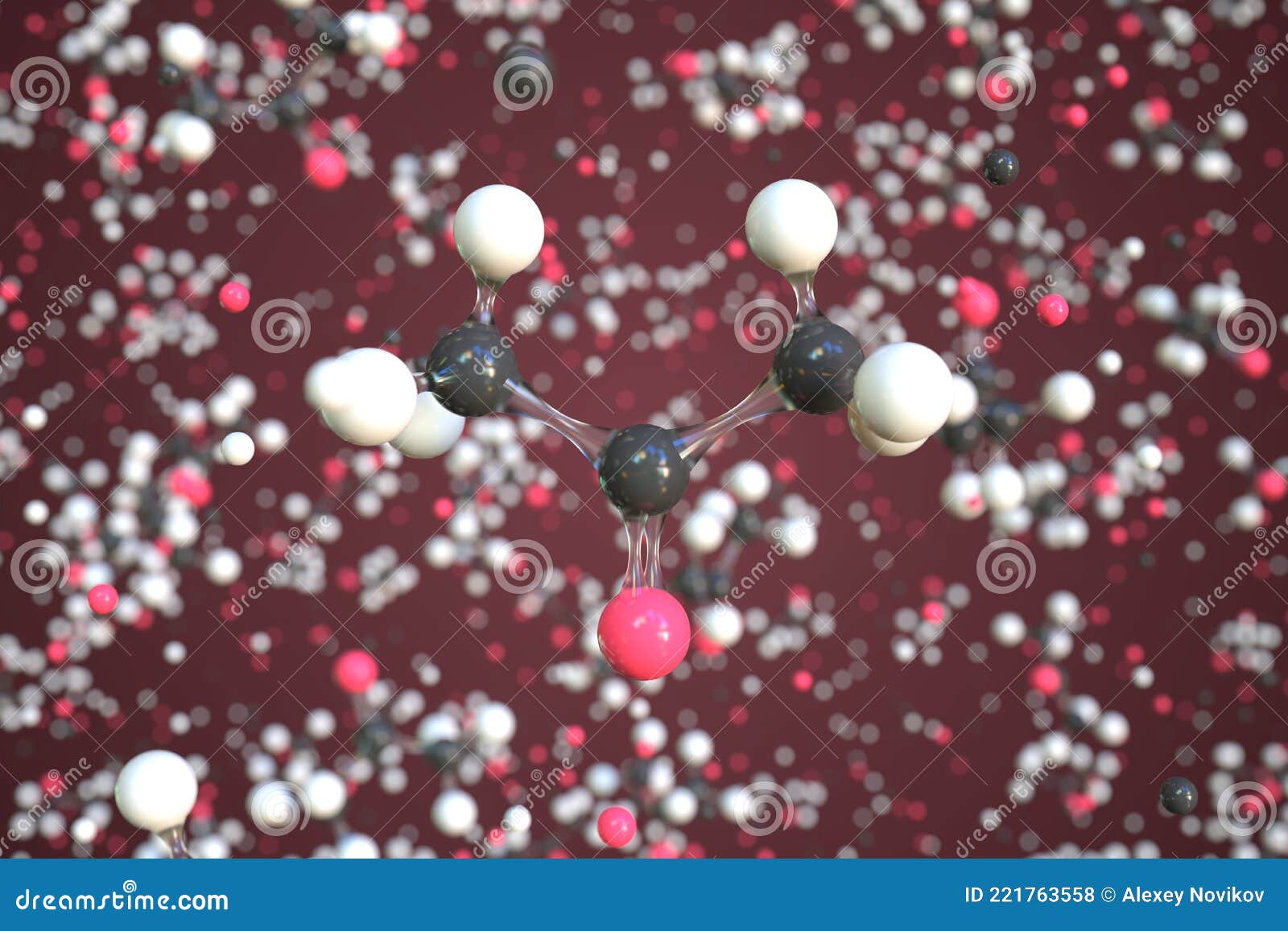 2-propanone Molecule. Conceptual Molecular Model. Chemical 3d Rendering ...