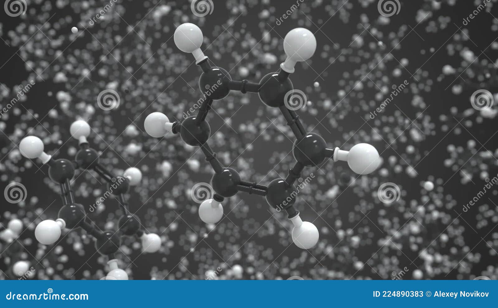 Molecule of Benzene, Conceptual Molecular Model. Conceptual Looping 3d ...