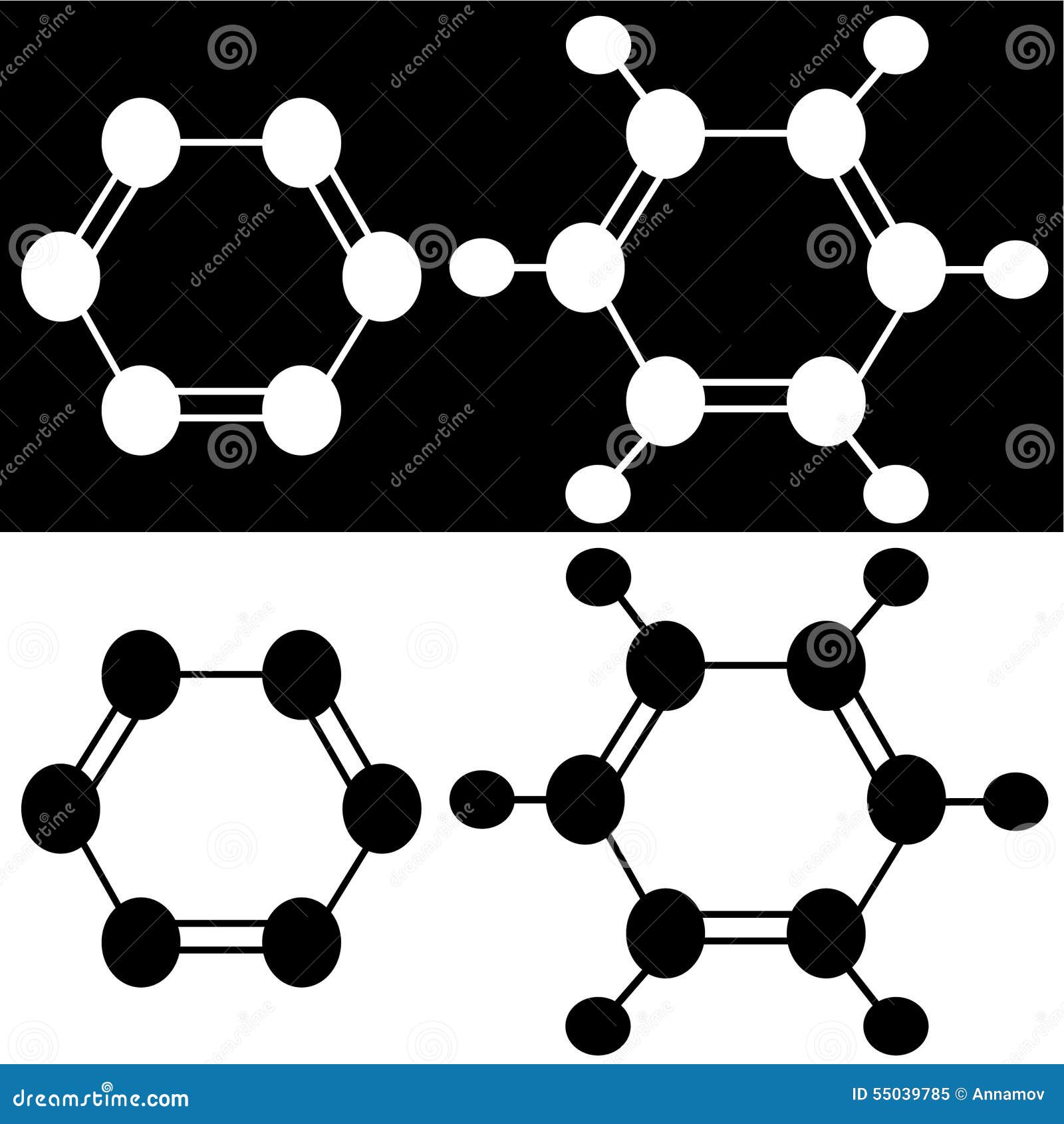 Molecule benzene stock vector. Illustration of molecule - 55039785