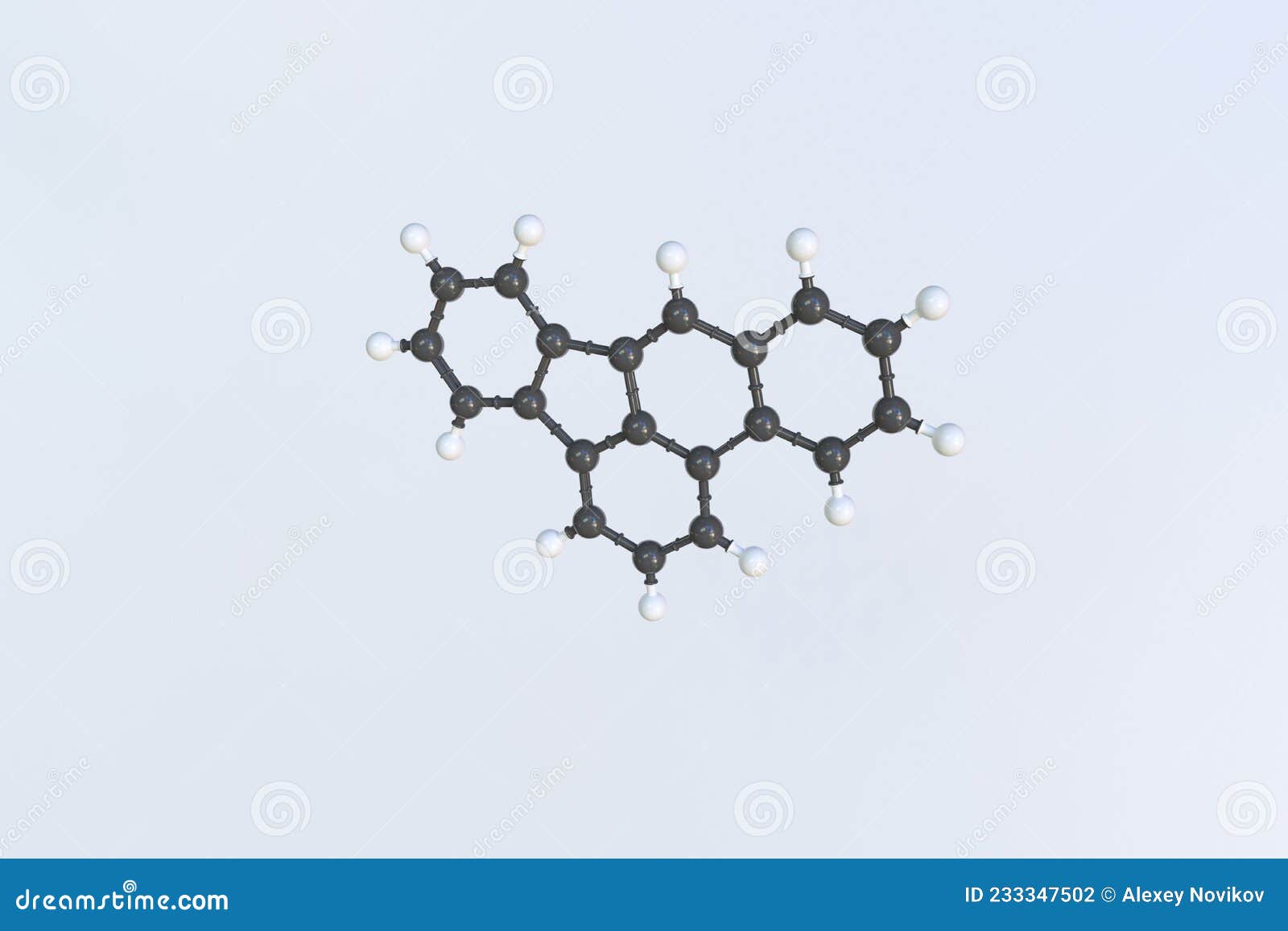 Molecule of Benzo(e)fluoranthene, Isolated Molecular Model. 3D ...