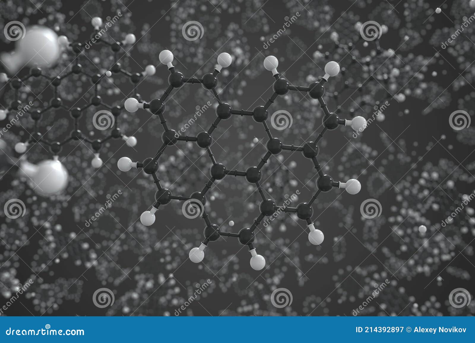 Molecule Of Benzo(ghi)perylene, Ball-and-stick Molecular Model. Science ...