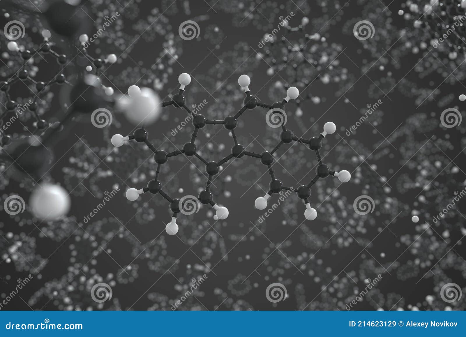 Molecule Of Benzo(ghi)perylene, Isolated Molecular Model. 3D Rendering ...