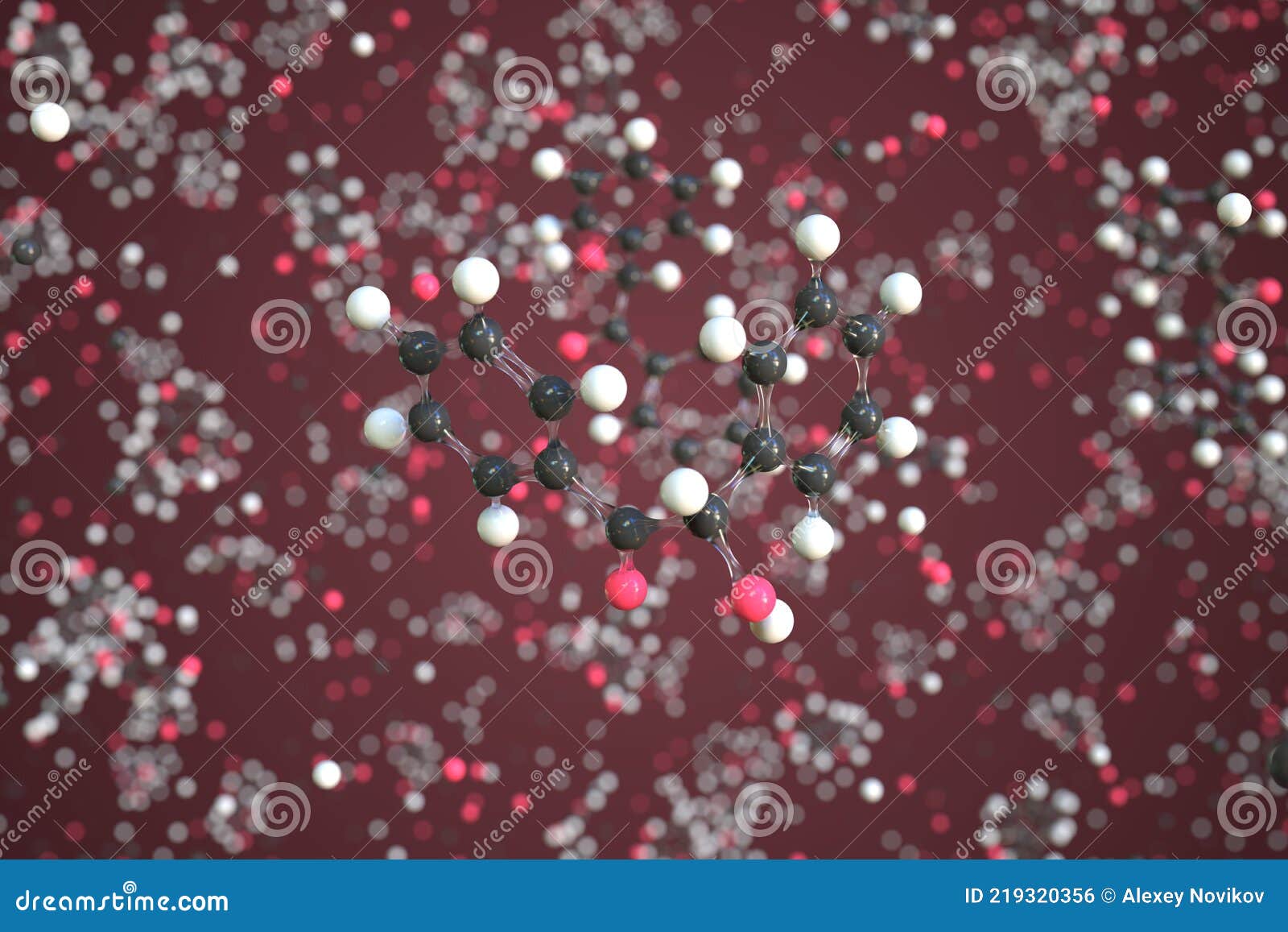 Molecule of Benzoin, Conceptual Molecular Model. Conceptual 3d ...