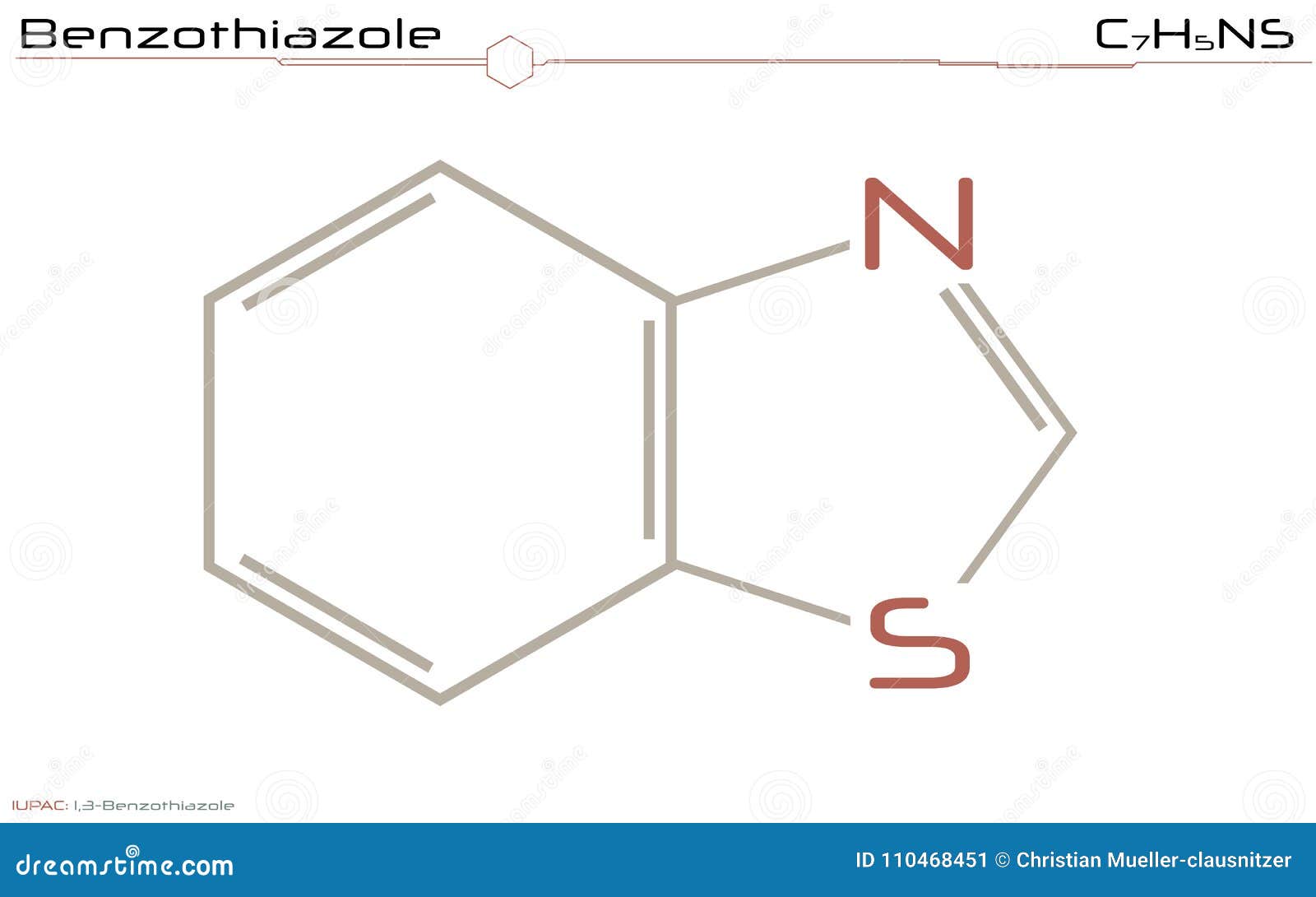 Molecule of Benzothiazole stock vector. Illustration of medical - 110468451