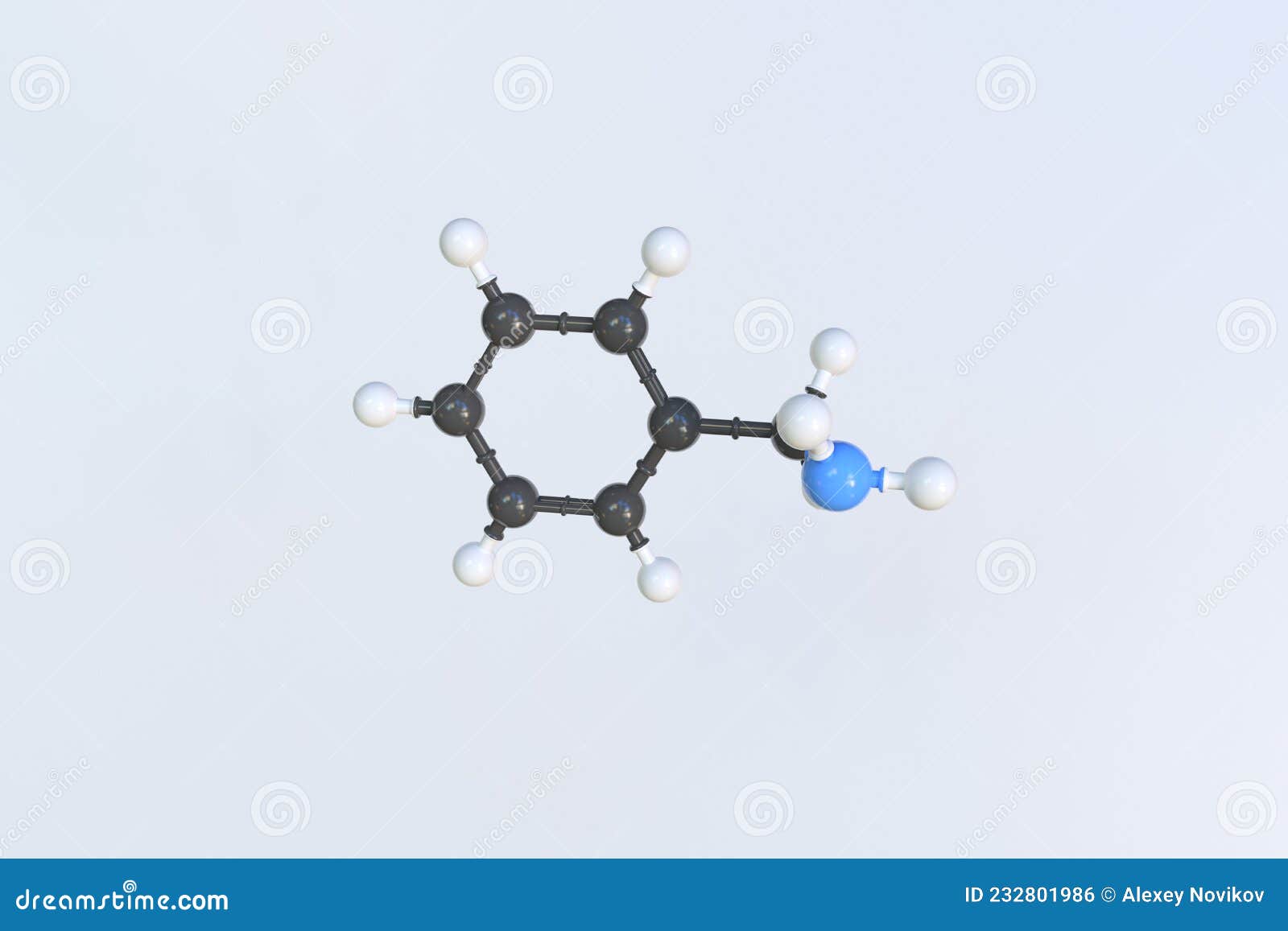 Molecule of Benzylamine, Isolated Molecular Model. 3D Rendering Stock ...