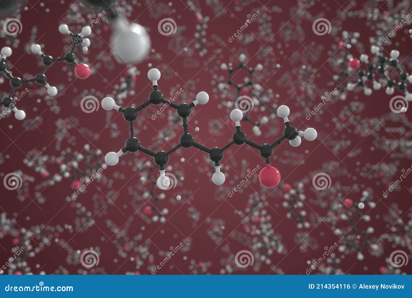 Molecule of Benzylidene Acetone, Ball-and-stick Molecular Model ...