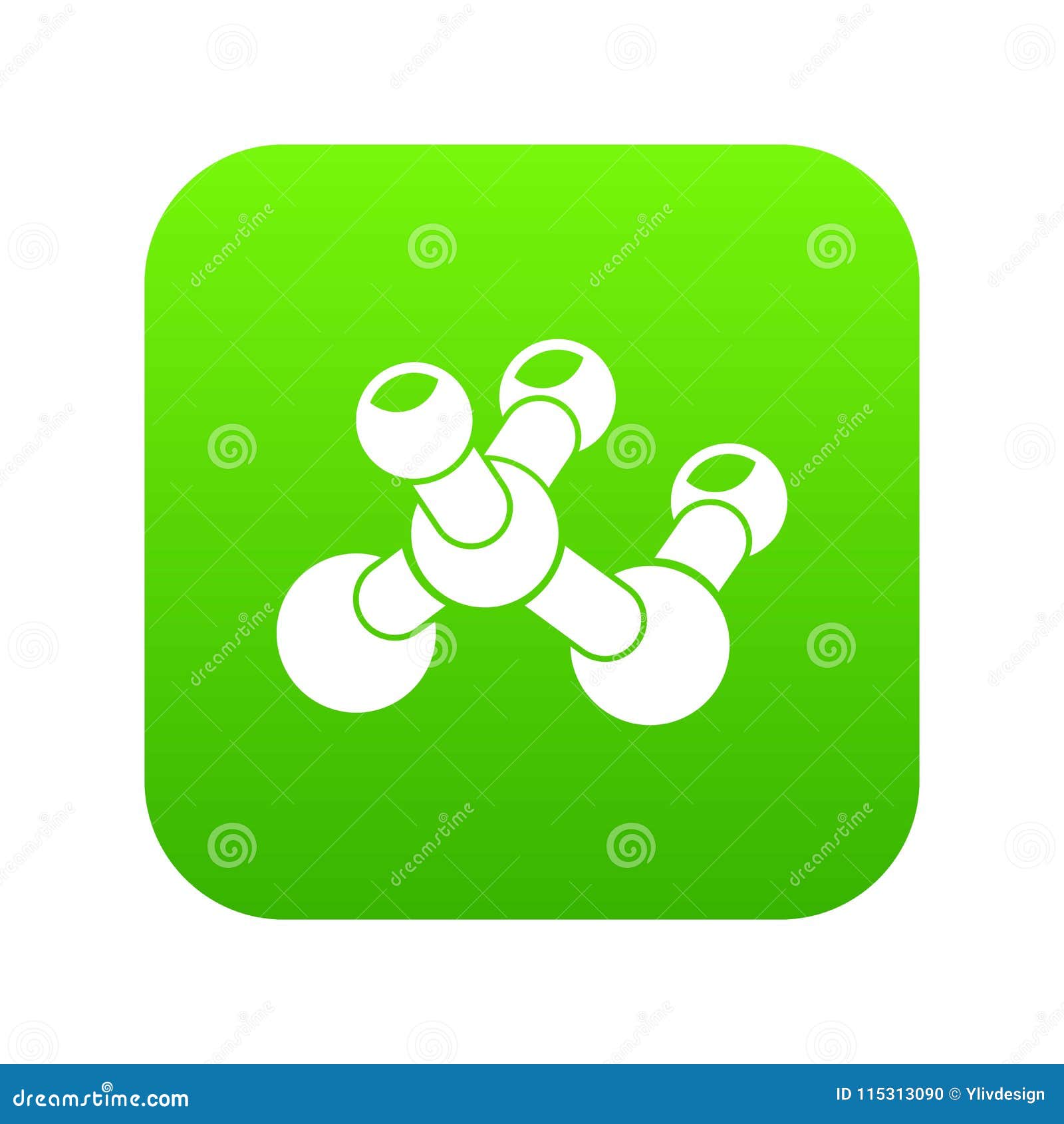 Molecule Bio Icon Green Vector Stock Vector - Illustration of concept ...