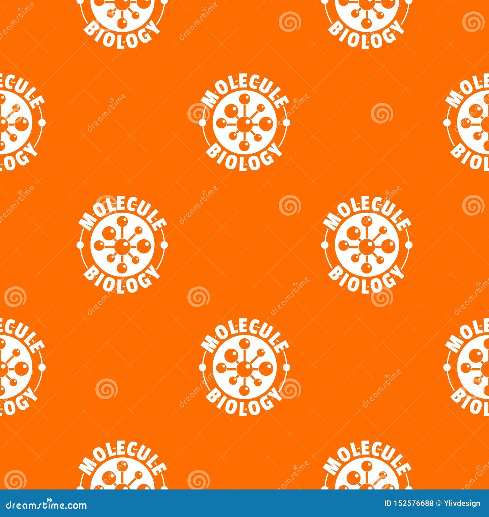Molecule Biology Pattern Vector Orange Stock Vector - Illustration of ...