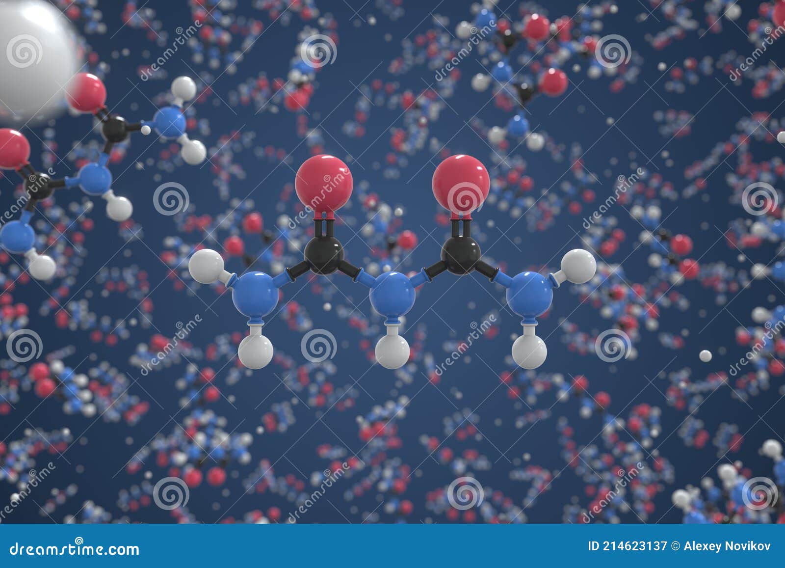 Molecule of Biuret, Ball-and-stick Molecular Model. Science Related 3d ...
