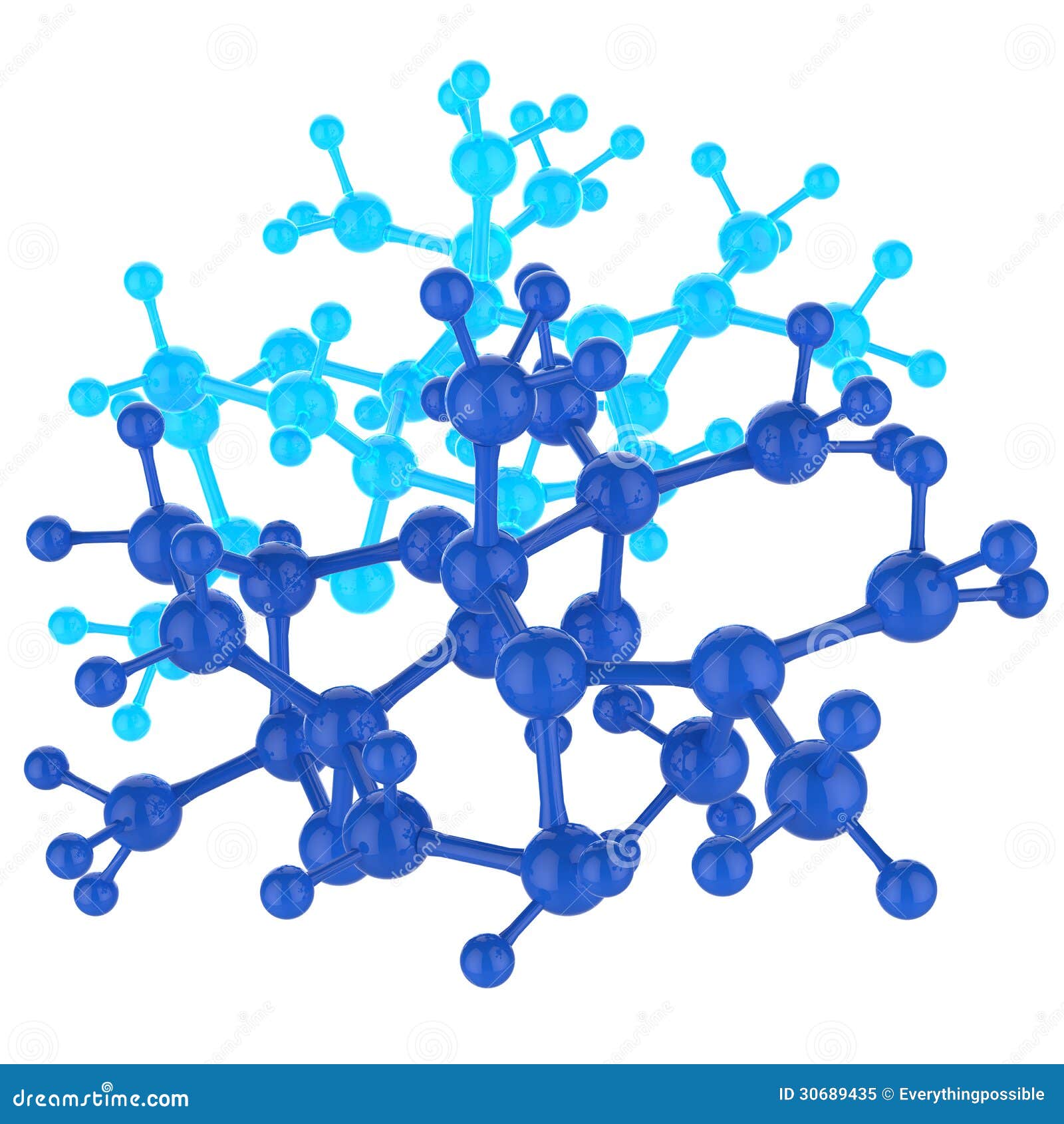 Molecule blue 3d stock illustration. Illustration of structure - 30689435