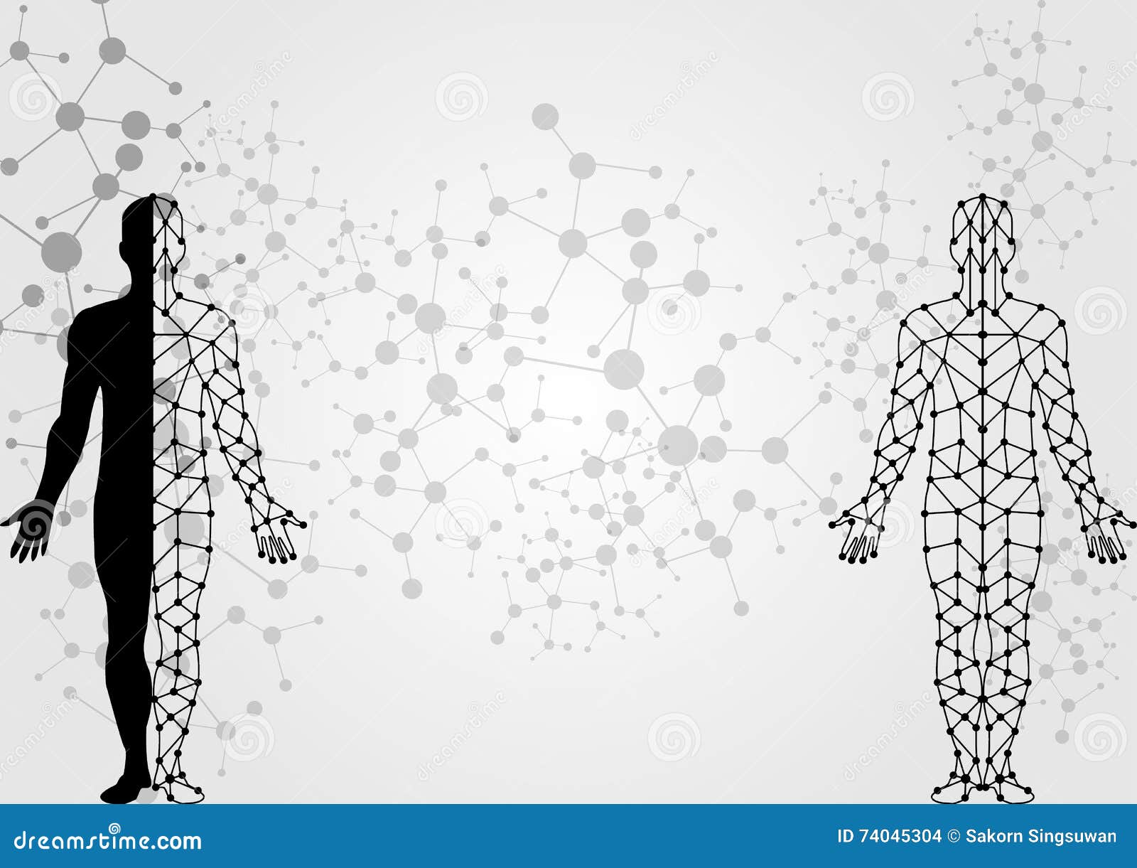 Molecule Body Concept of the Human. Illustration Design Stock Vector ...