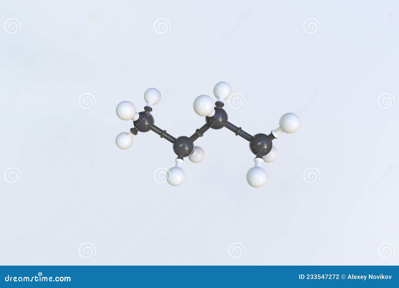 Molecule of Butane, Isolated Molecular Model. 3D Rendering Stock ...
