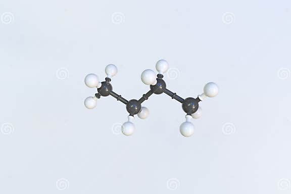 Molecule of Butane, Isolated Molecular Model. 3D Rendering Stock ...