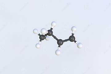 Molecule of Butene, Isolated Molecular Model. 3D Rendering Stock ...