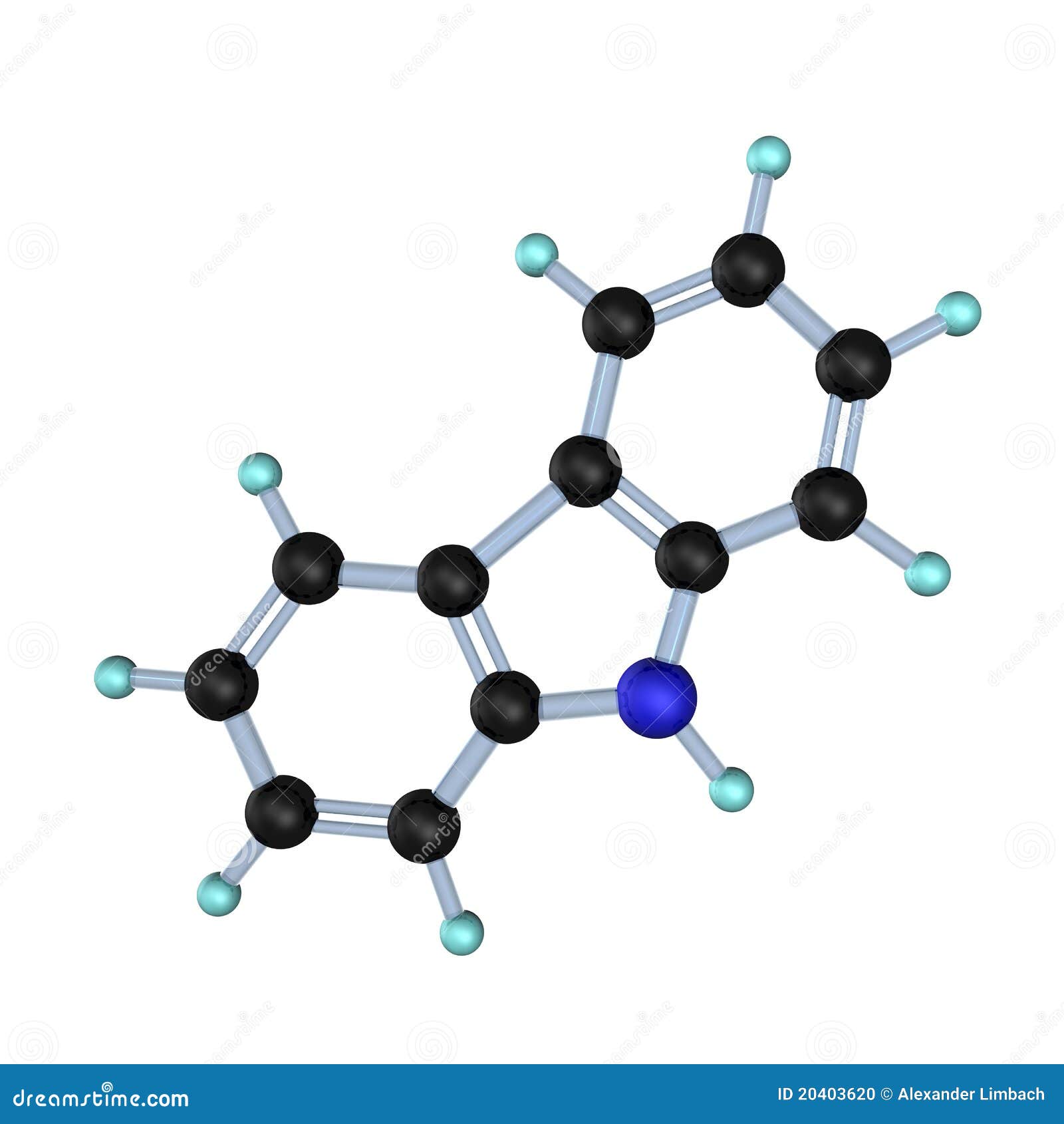 Molecule of Carbazole stock illustration. Illustration of benzene ...