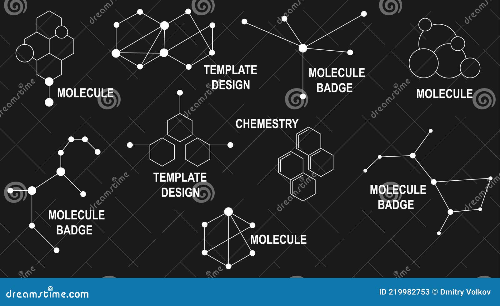 Molecule Chemical Structure, Set of Molecule Structures. Vector ...