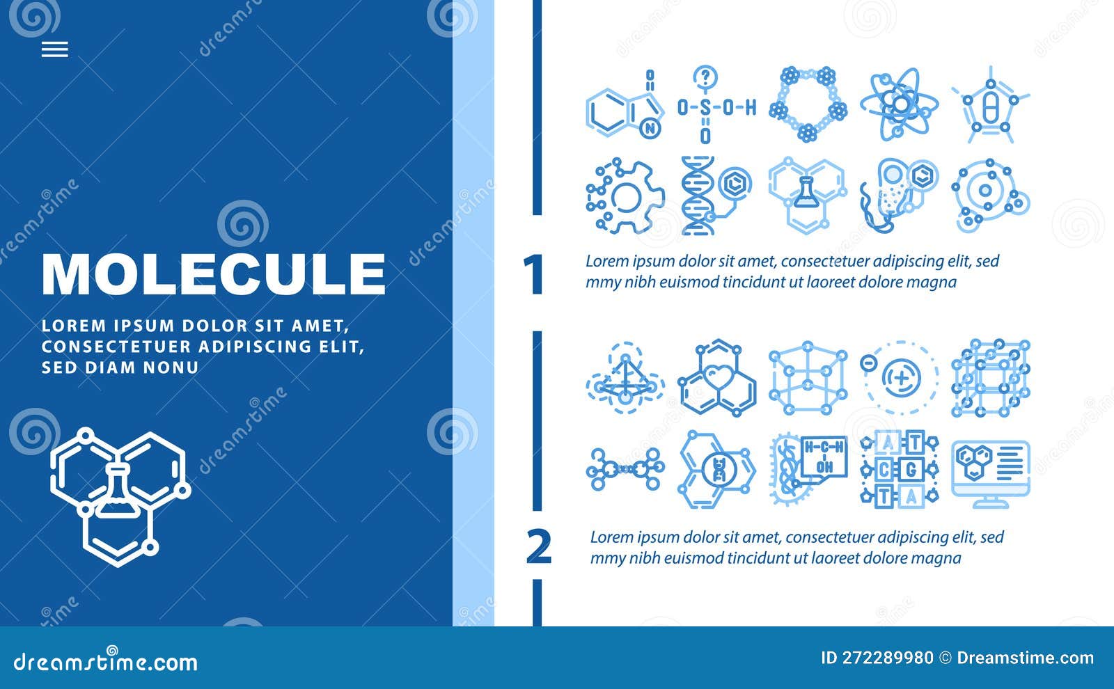 Molecule Chemistry Science Landing Header Vector Stock Vector ...