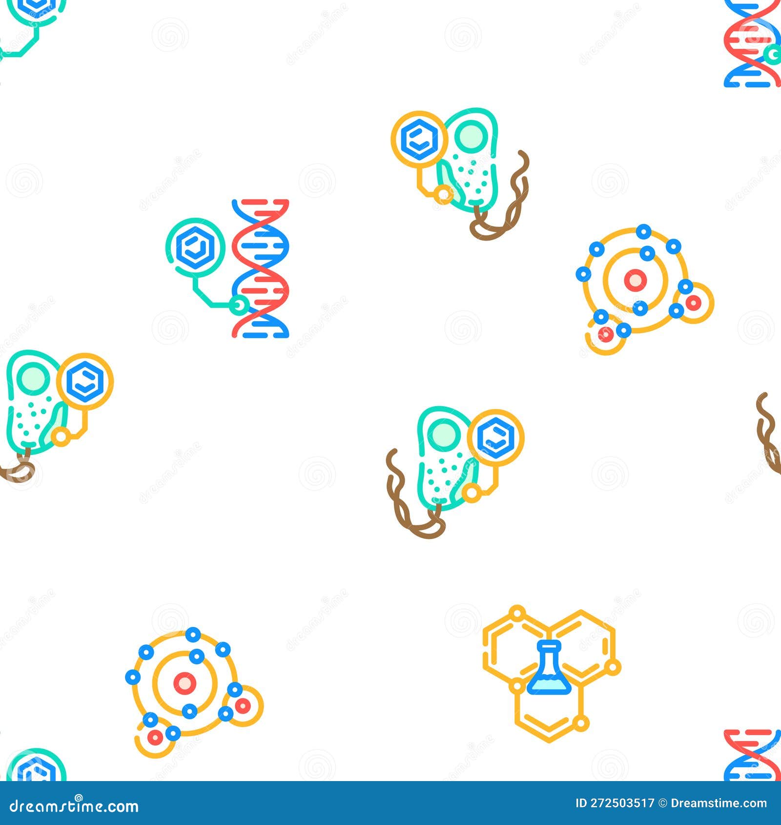 Molecule Chemistry Science Vector Seamless Pattern Stock Vector ...
