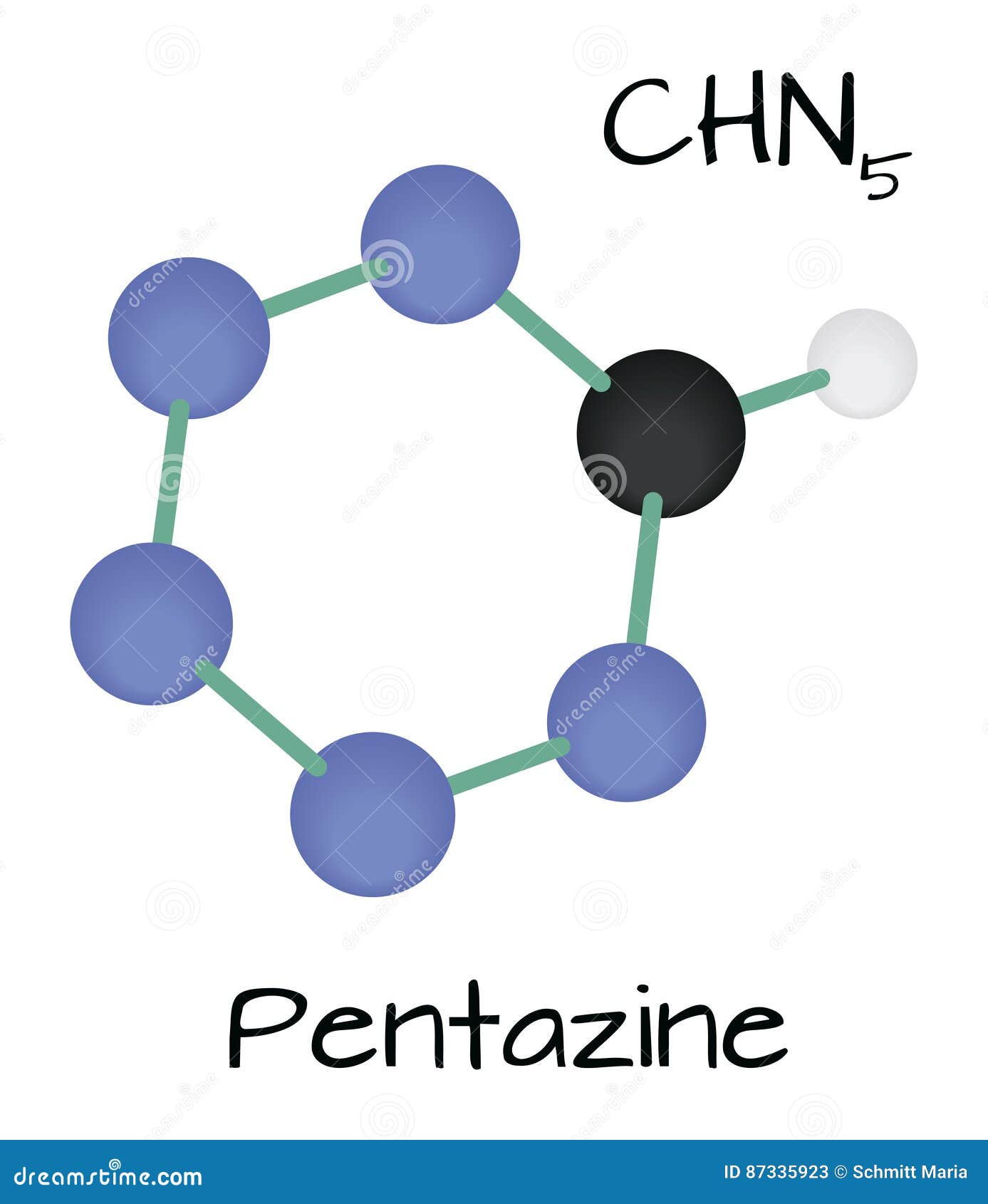 Molecule CHN5 Pentazine stock vector. Illustration of formula - 87335923