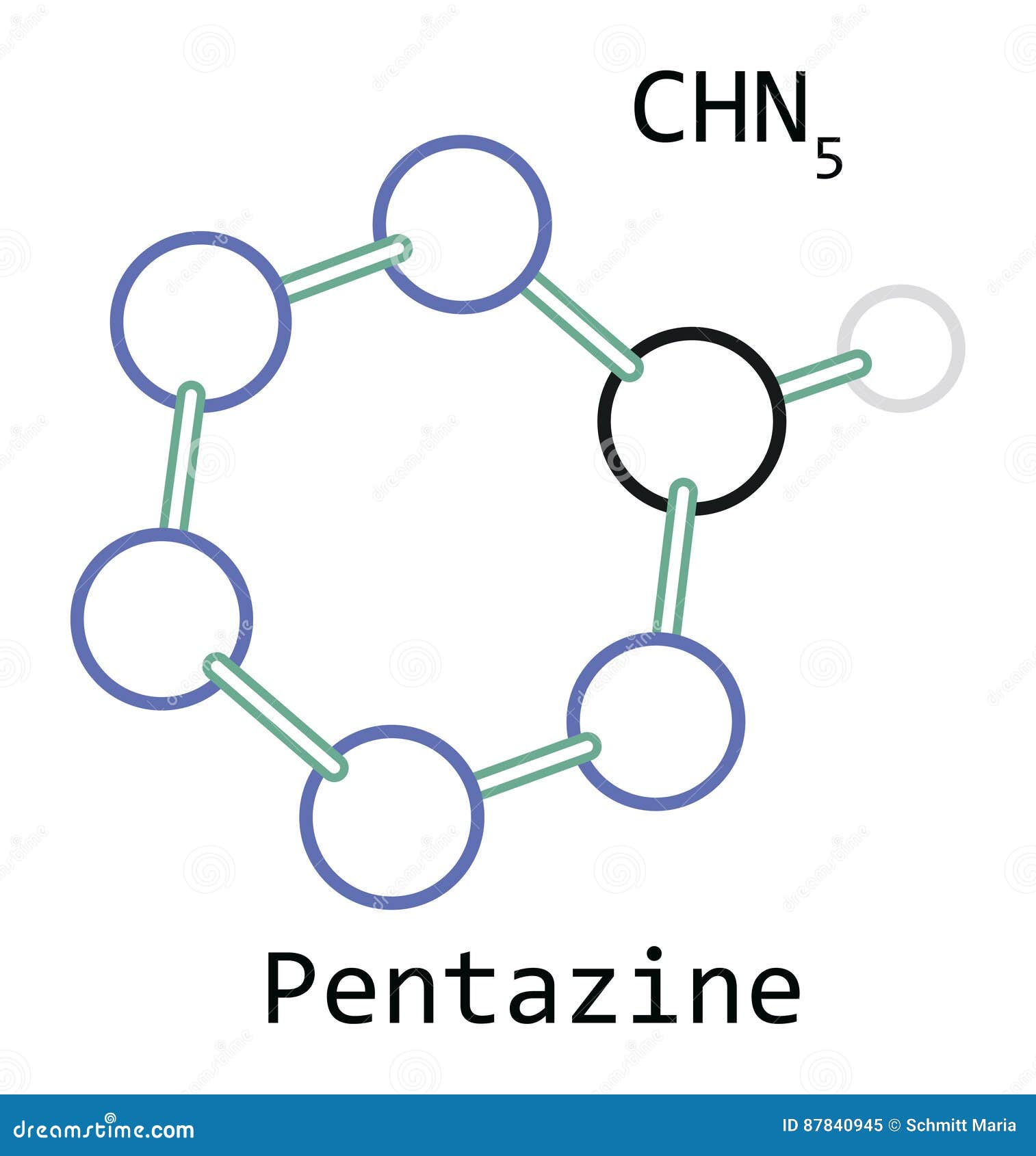 Molecule CHN5 Pentazine stock vector. Illustration of technology - 87840945