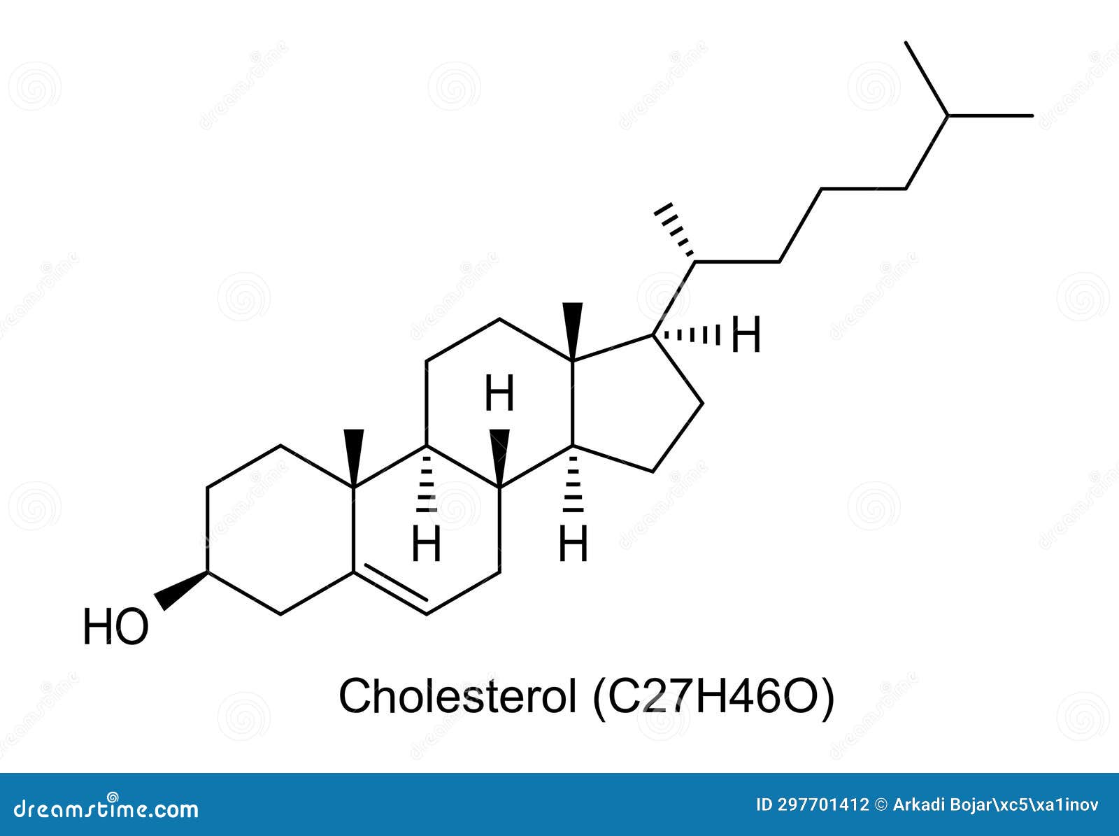 Cholesterol. Structure Of A Molecule. Vector Illustration ...
