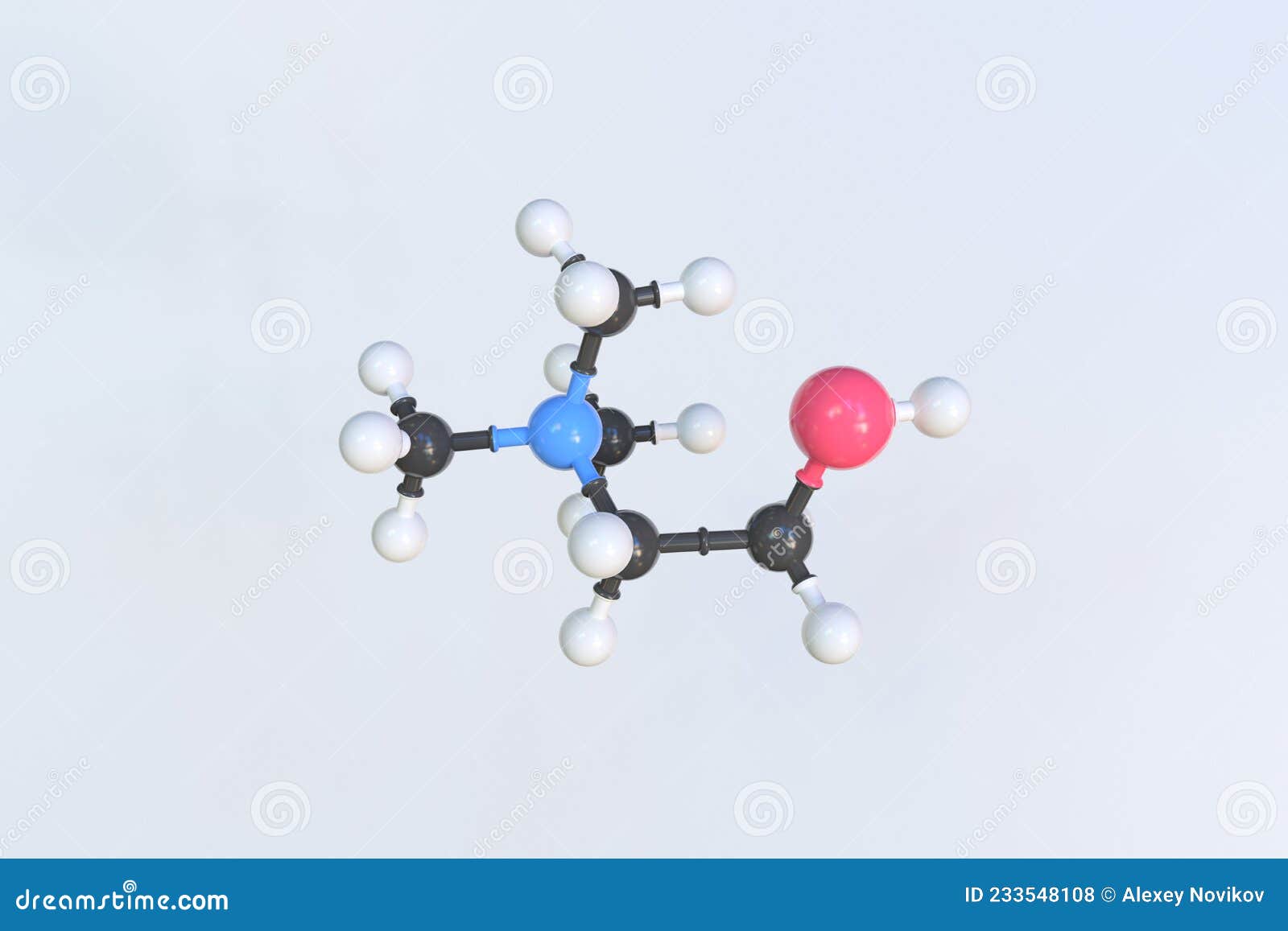 Molecule of Choline, Isolated Molecular Model. 3D Rendering Stock ...