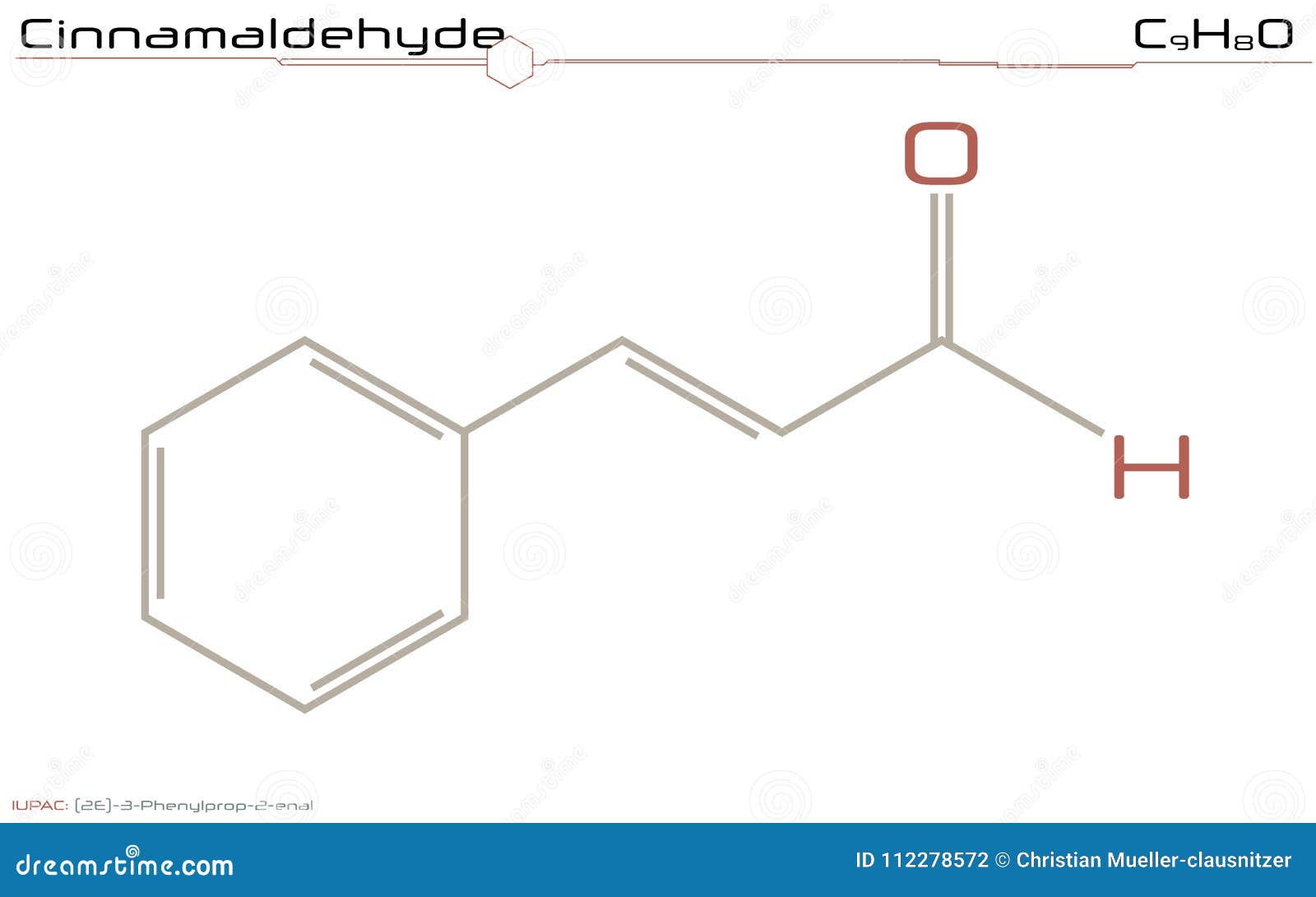 Molecule of Cinnamaldehyde stock vector. Illustration of medical ...
