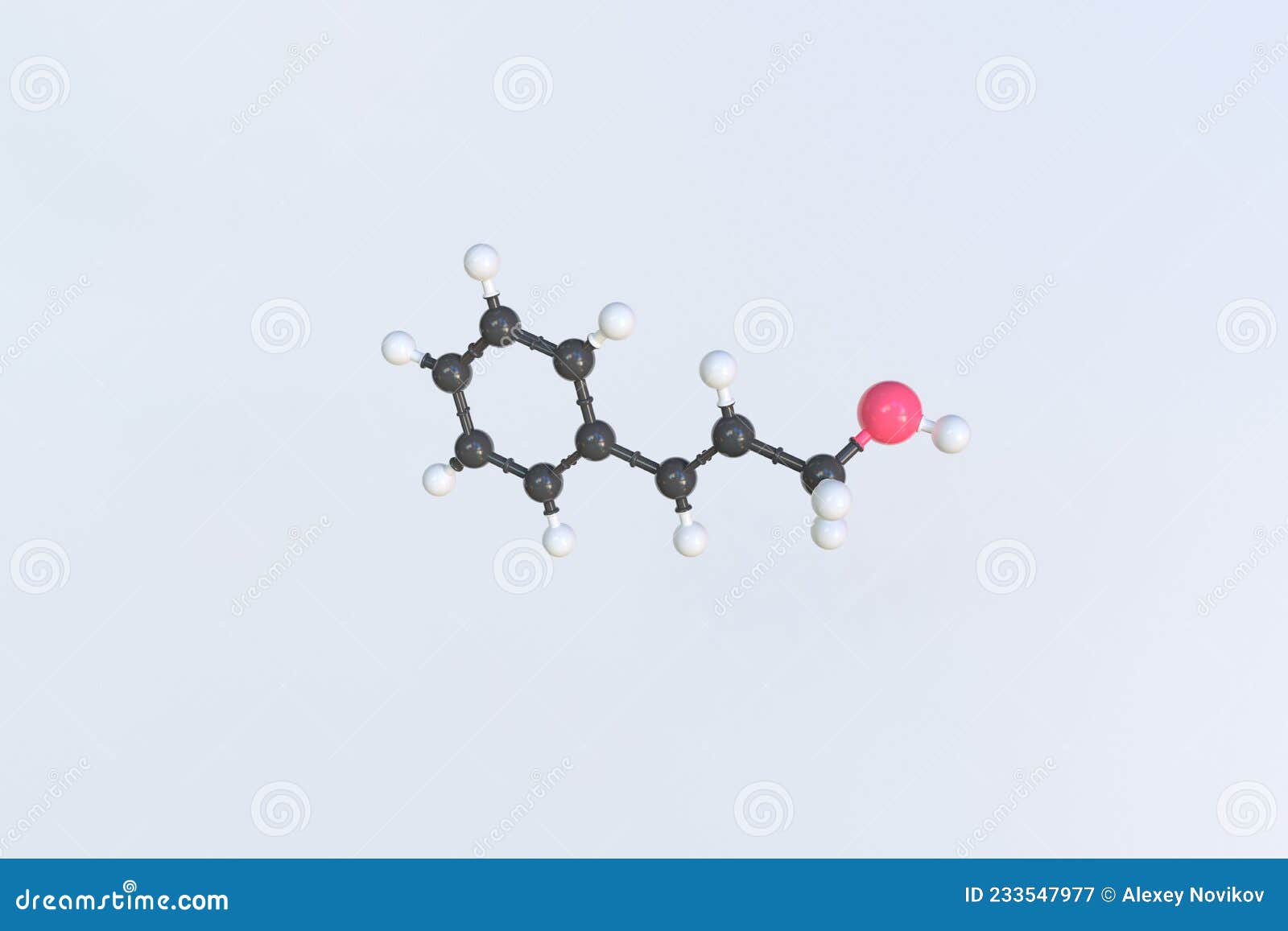 Molecule of Cinnamyl Alcohol, Isolated Molecular Model. 3D Rendering ...