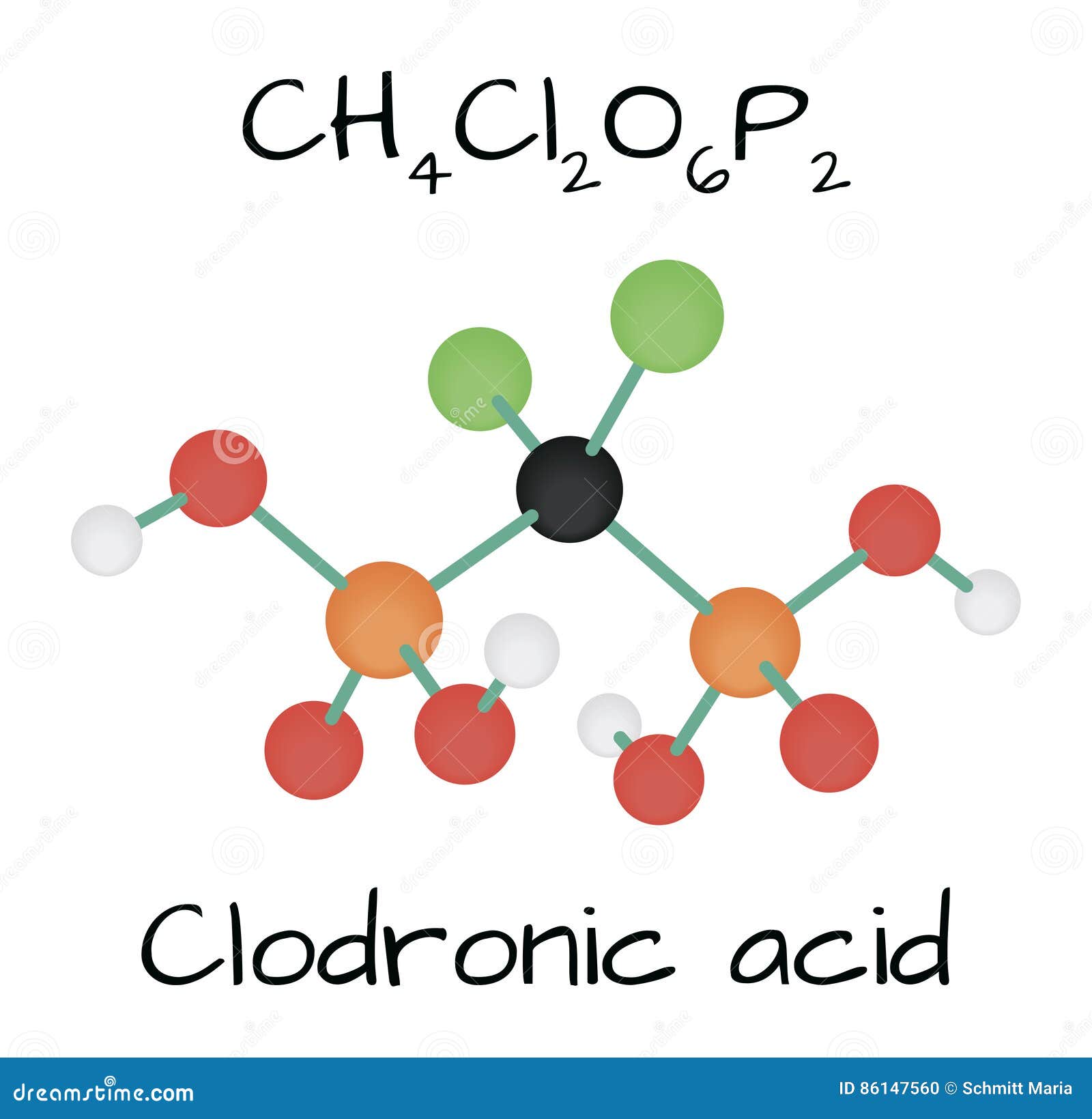 Clodronic Acid Molecule, Molecular Structures, Anti-osteoporotic Drug ...