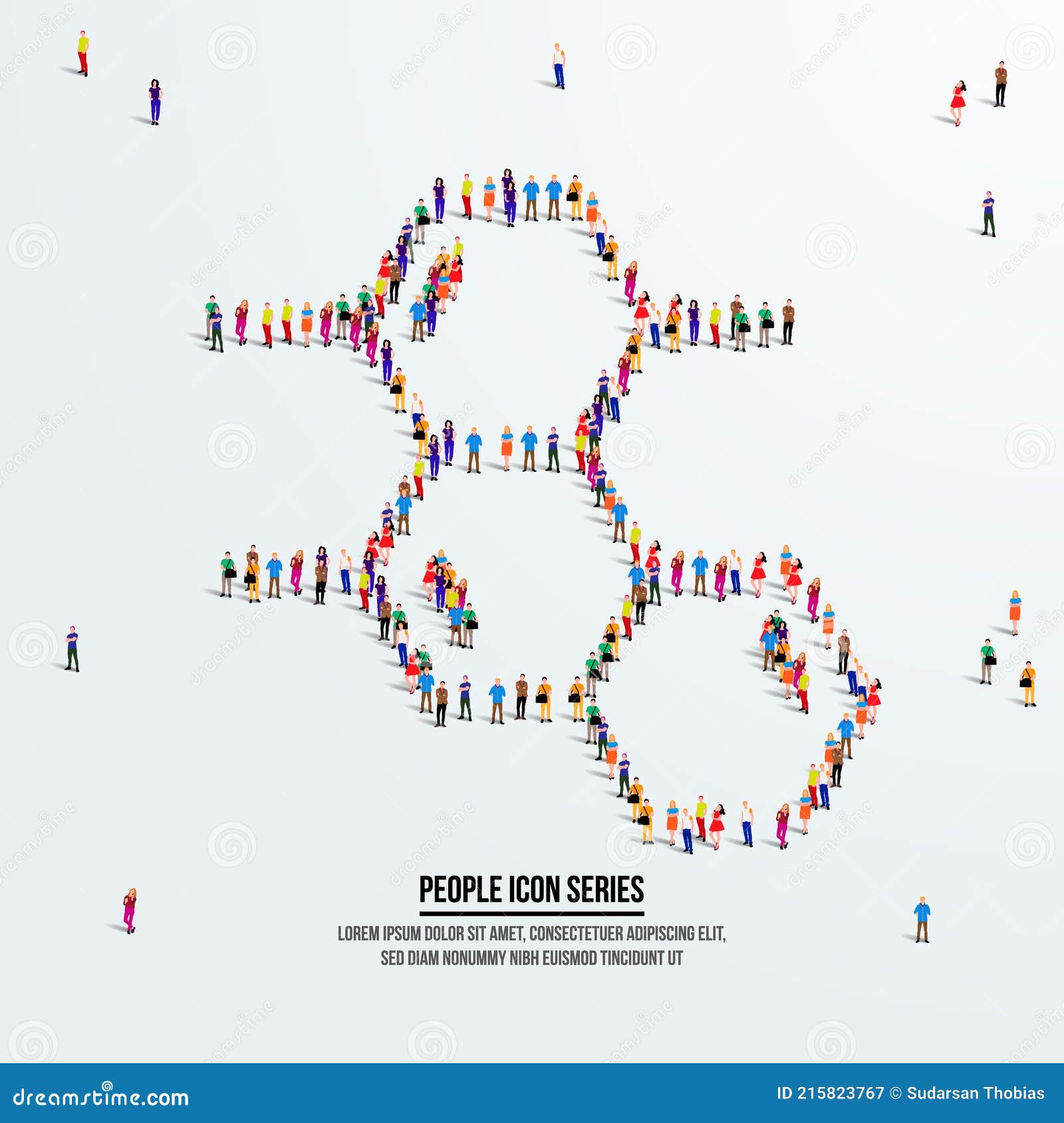 Molecule Concept. a Large Group of People Form To Create a Shape ...