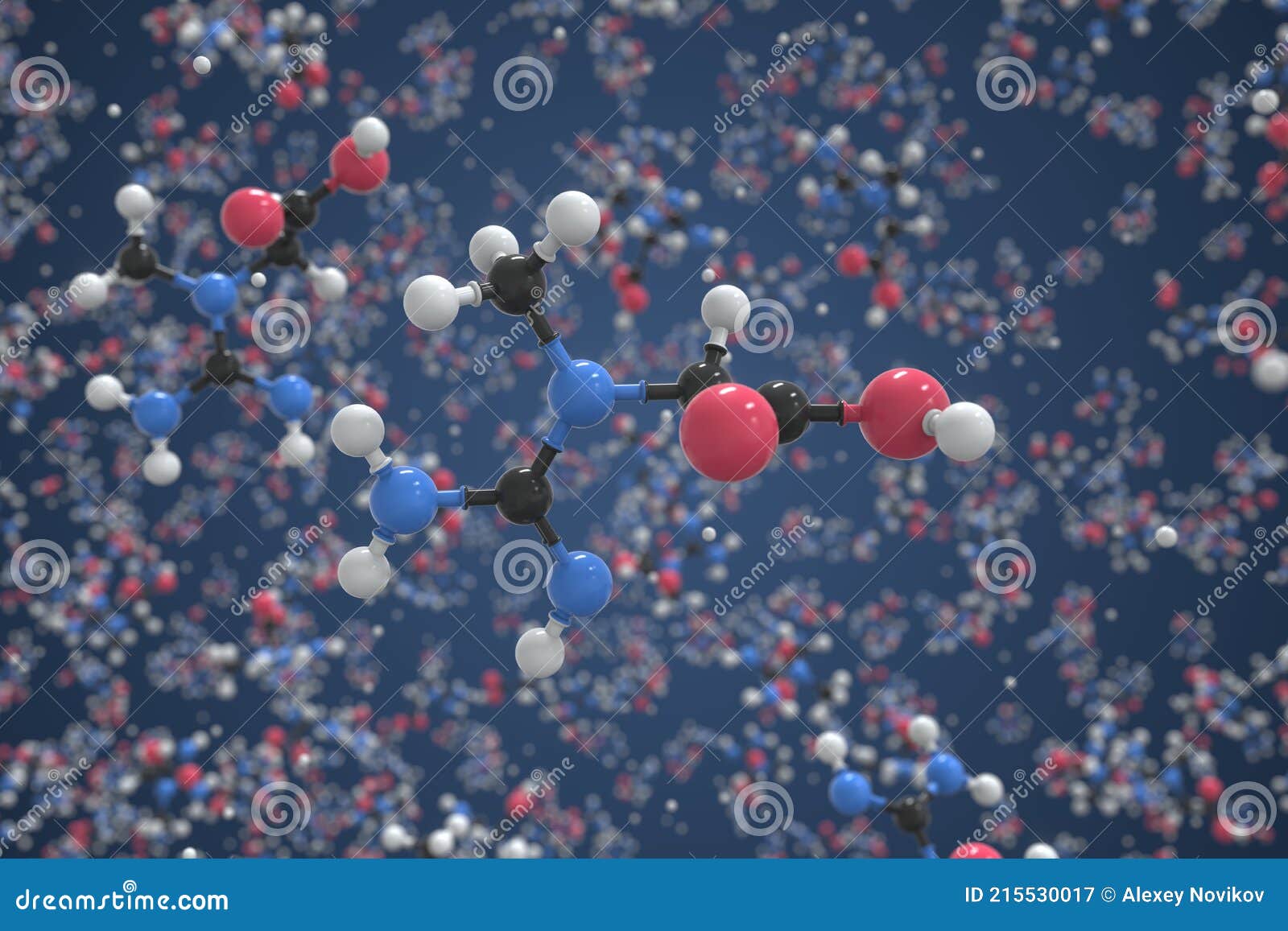 Molecule of Creatine, Ball-and-stick Molecular Model. Scientific 3d ...