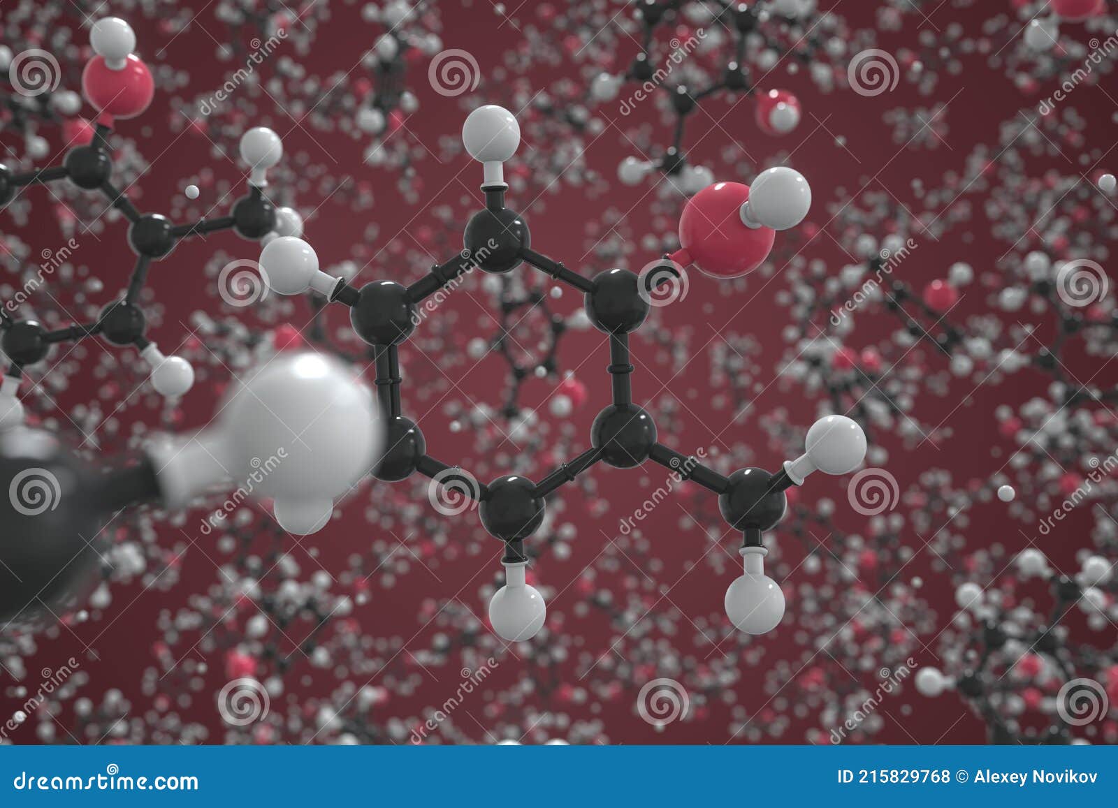 Molecule of Cresol, Ball-and-stick Molecular Model. Scientific 3d ...