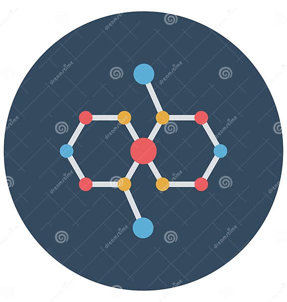 Molecule Cube Shape, Cube Molecule Color Isolated Vector Icon that Can ...