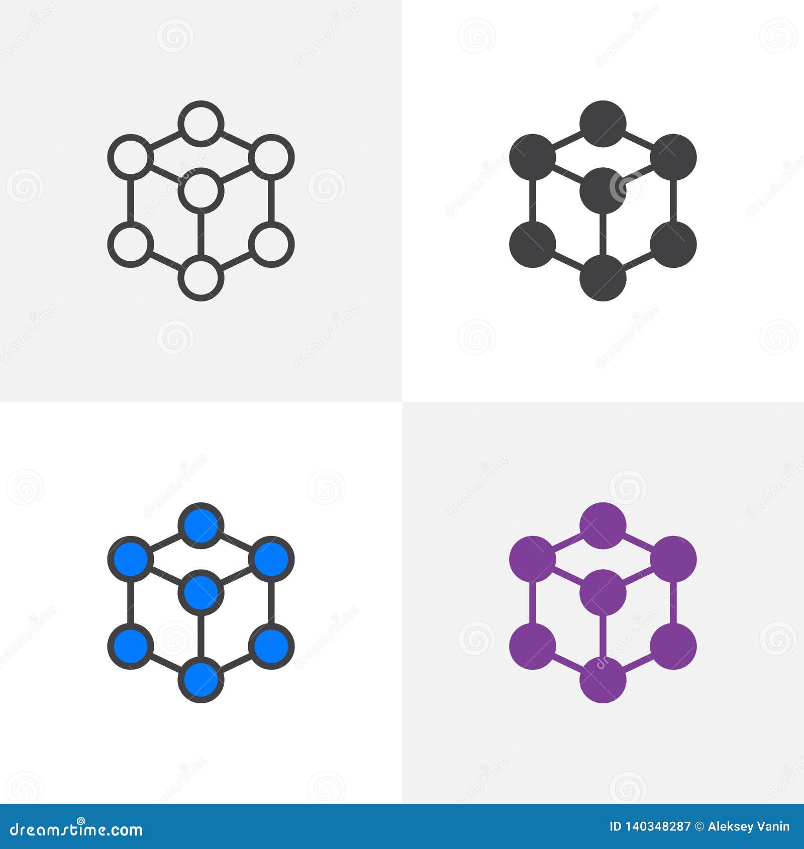 Molecule Cube Structure Icon Stock Vector - Illustration of atom ...