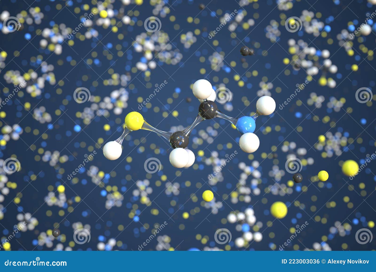Molecule of Cysteamine, Conceptual Molecular Model. Scientific 3d ...
