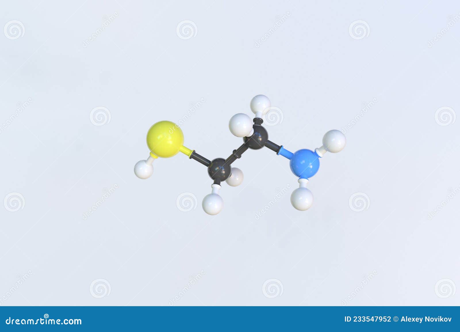 Molecule of Cysteamine, Isolated Molecular Model. 3D Rendering Stock ...